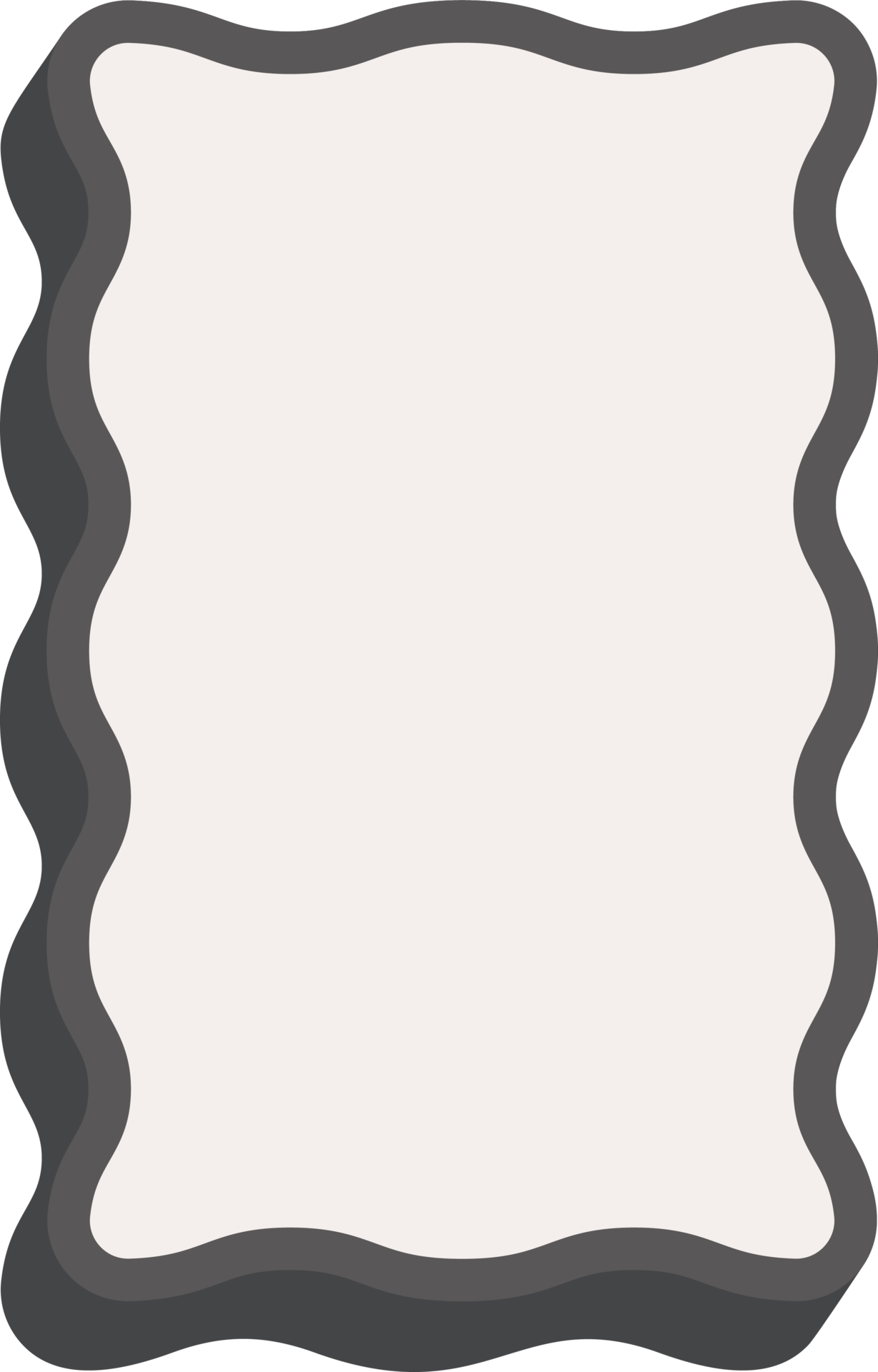 Wavy Rectangle Frame Scallop Edge Box Outline Squiggle Border Groovy Zigzag Abstract Shape