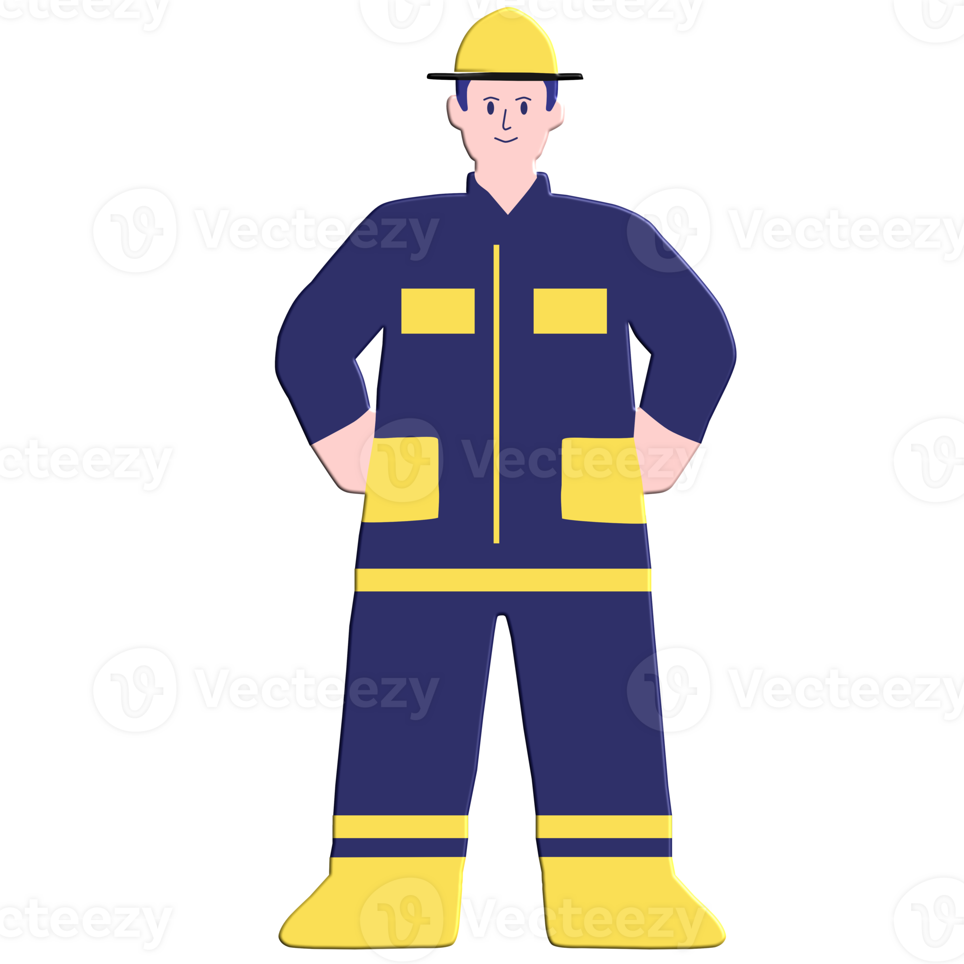 A firefighter cartonn 3d style 47409514 PNG