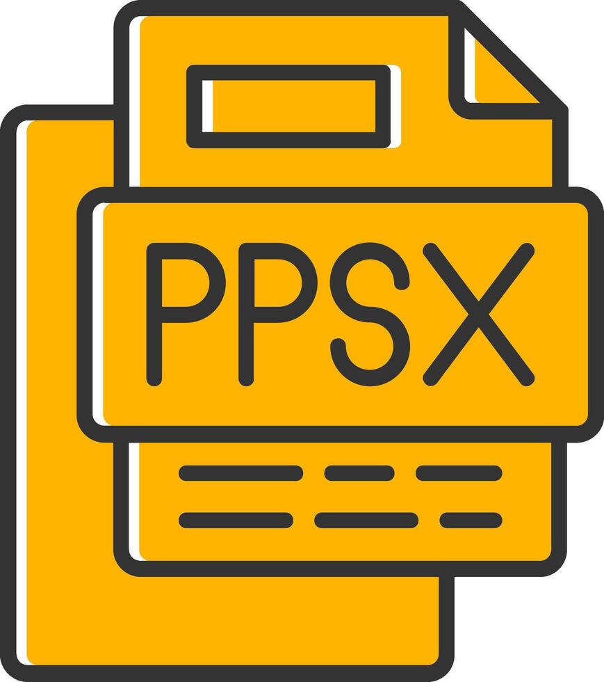 Ppsx File Line Filled Slip Icon 47416874 Vector Art at Vecteezy