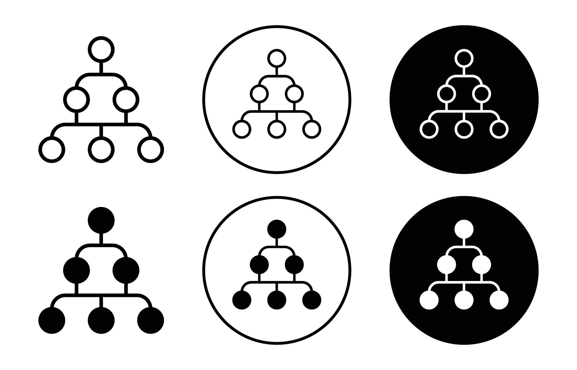 Hierarchical Structure Icon Logo Collection Set 47418648 Vector Art At Vecteezy