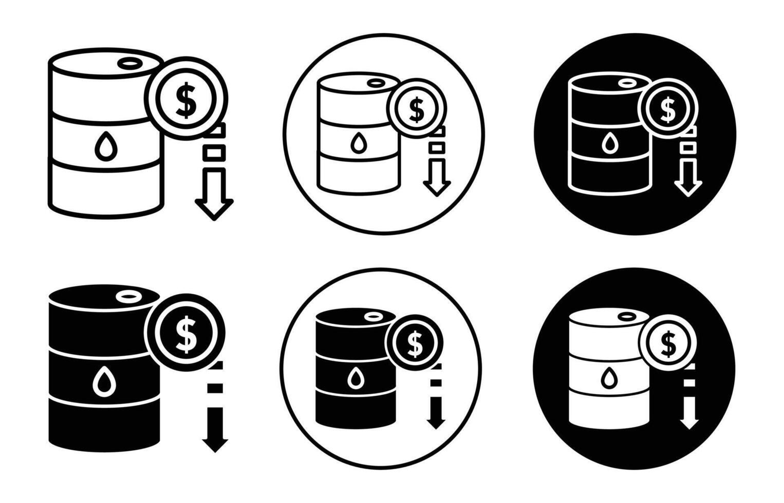 Crude oil price decrease Icon logo collection set 47418889 Vector Art at Vecteezy