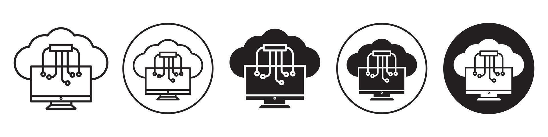 Cloud Computing Icon Set Collection For Web 47420226 Vector Art At Vecteezy