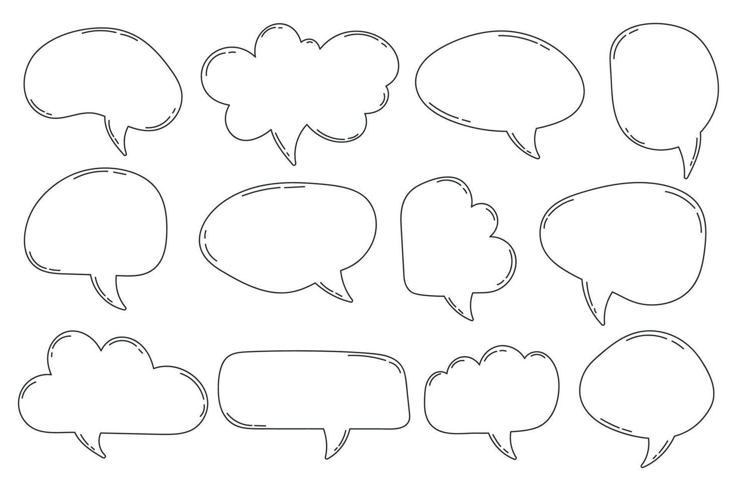 Hand drawn outline speech bubbles collection 47421196 Vector Art at Vecteezy