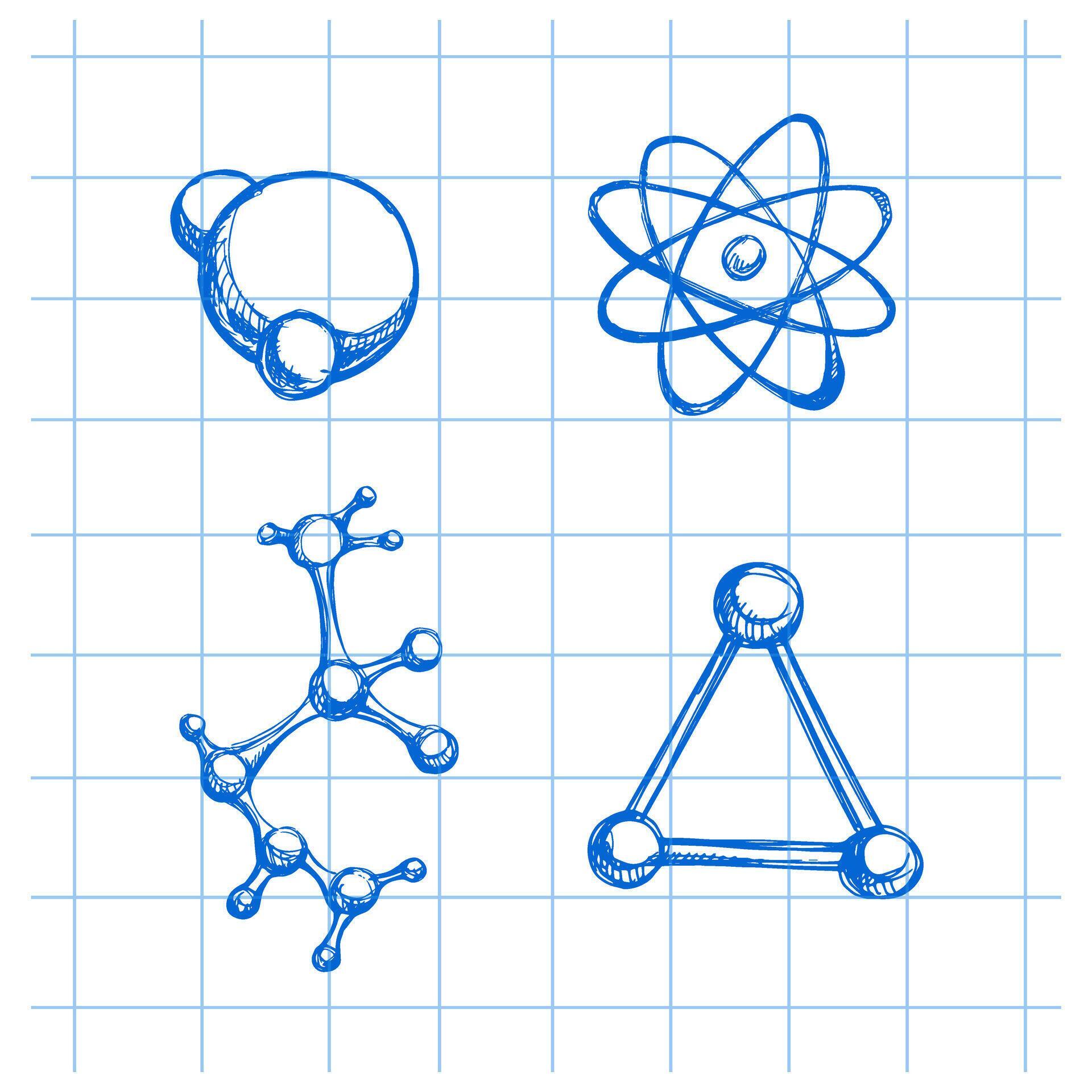 Back to School, hand drawn school and scientific sketch set. Doodle ...