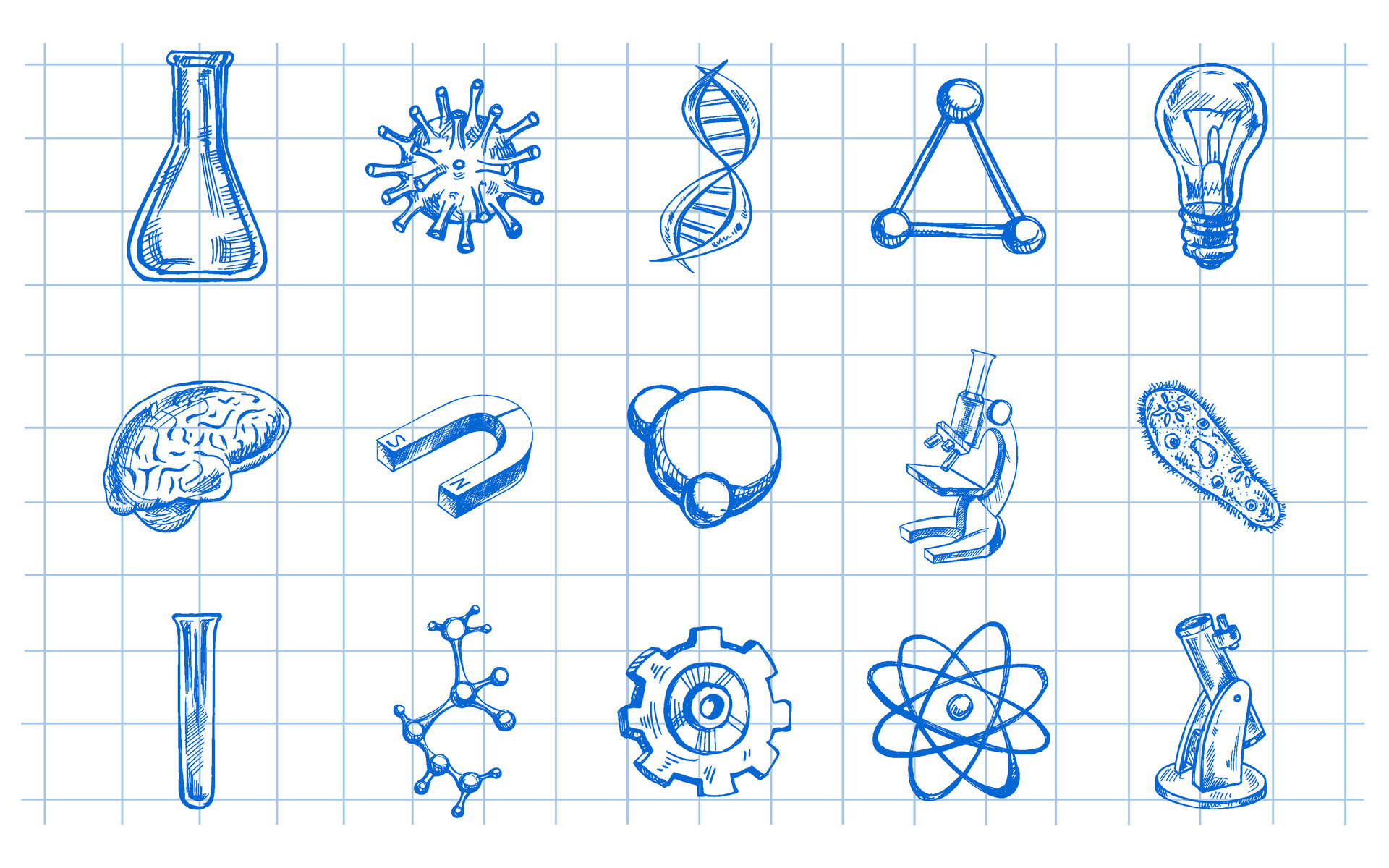 Back to School, hand drawn school and scientific sketch set. Doodle ...
