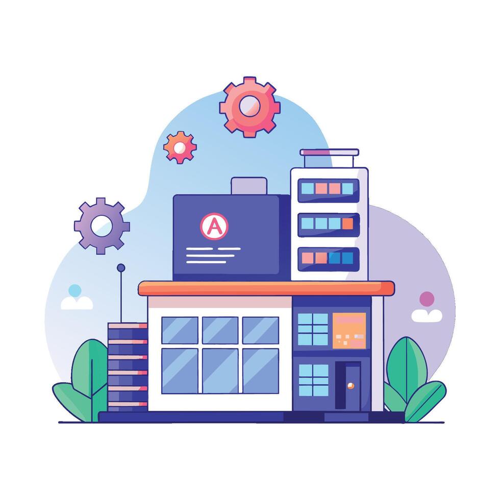 Developer center public api flat illustration on white background ...