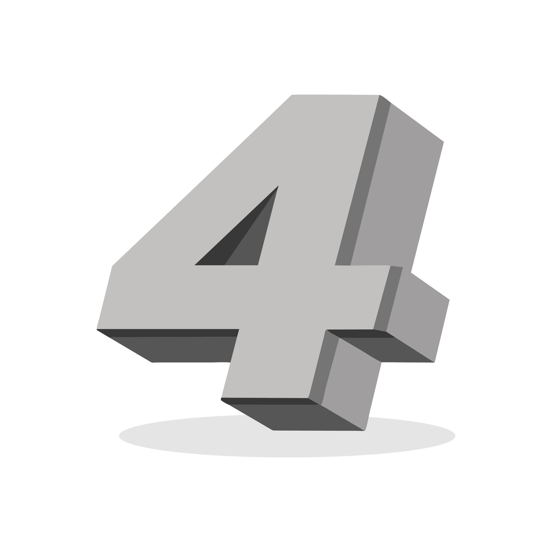 número 4 4 3d blanco números. realista gris el plastico burbuja dígitos inflado matemático 4 4 ...