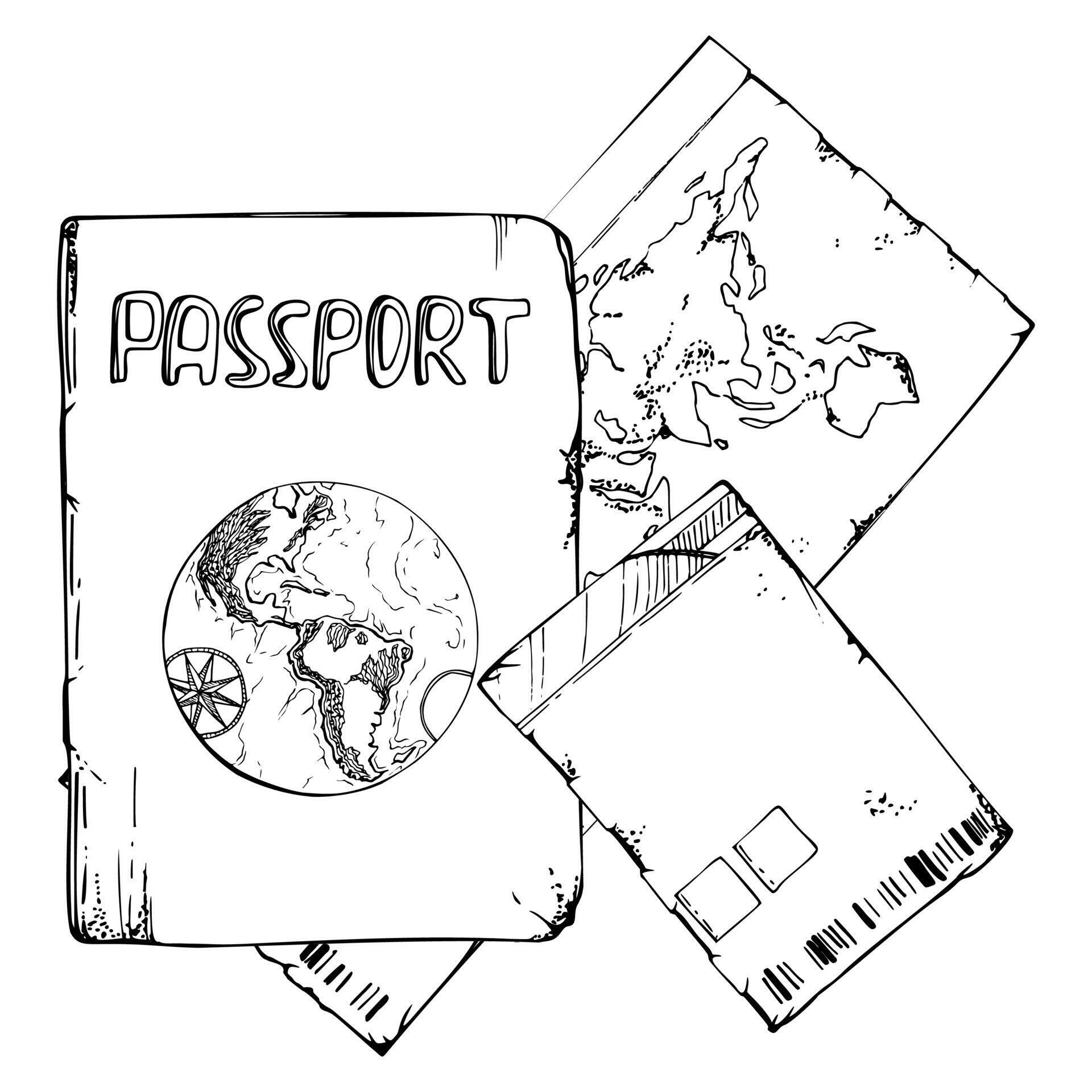 Multinational world passport id document, plane train ferry ticket ... Multinational world passport id document, plane train ferry ticket ...