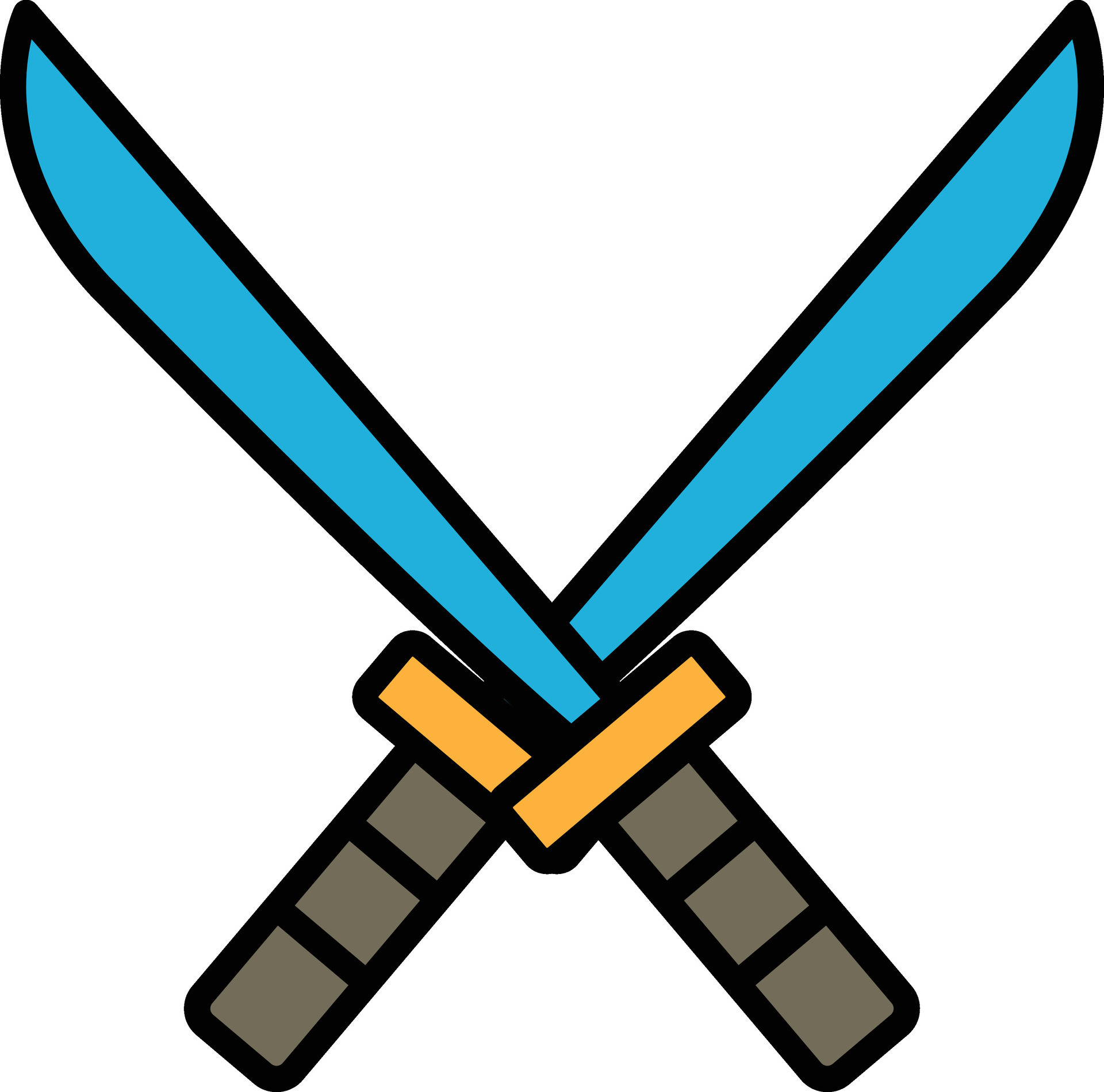 The Image Is Of Two Swords Crossed Over Each Other 47425660 Vector Art At Vecteezy
