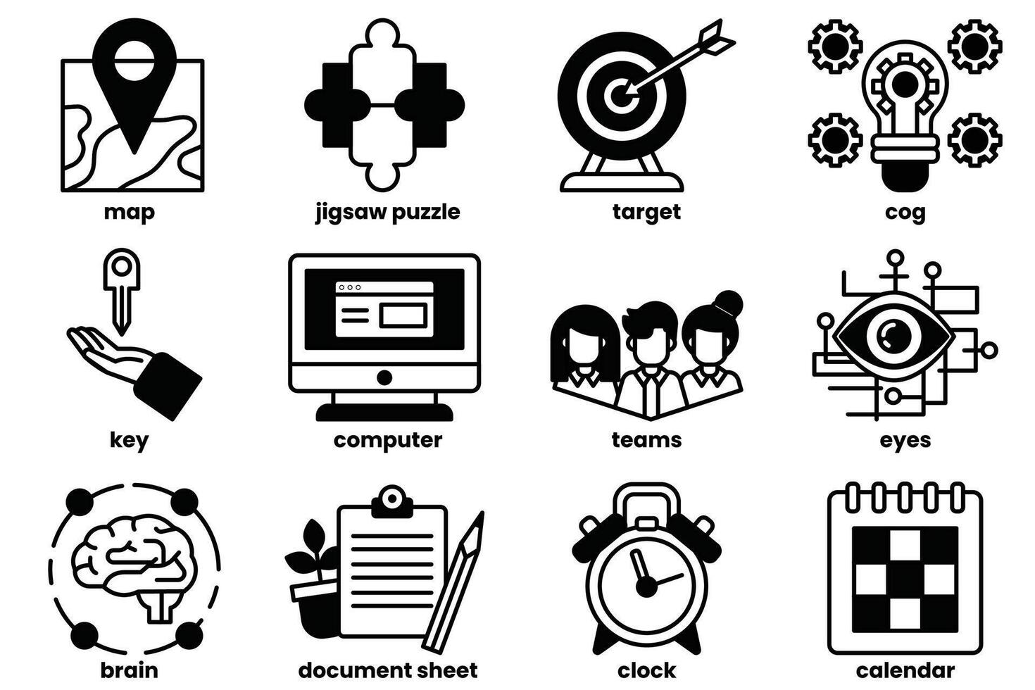 A set of icons for a computer program 47425746 Vector Art at Vecteezy