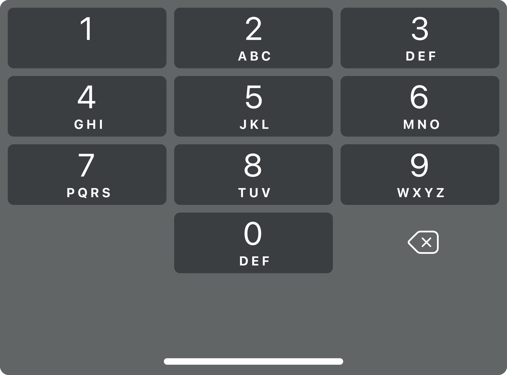 Smartphone dial keypad with numbers and letters. Interface keypad for touchscreen device ...