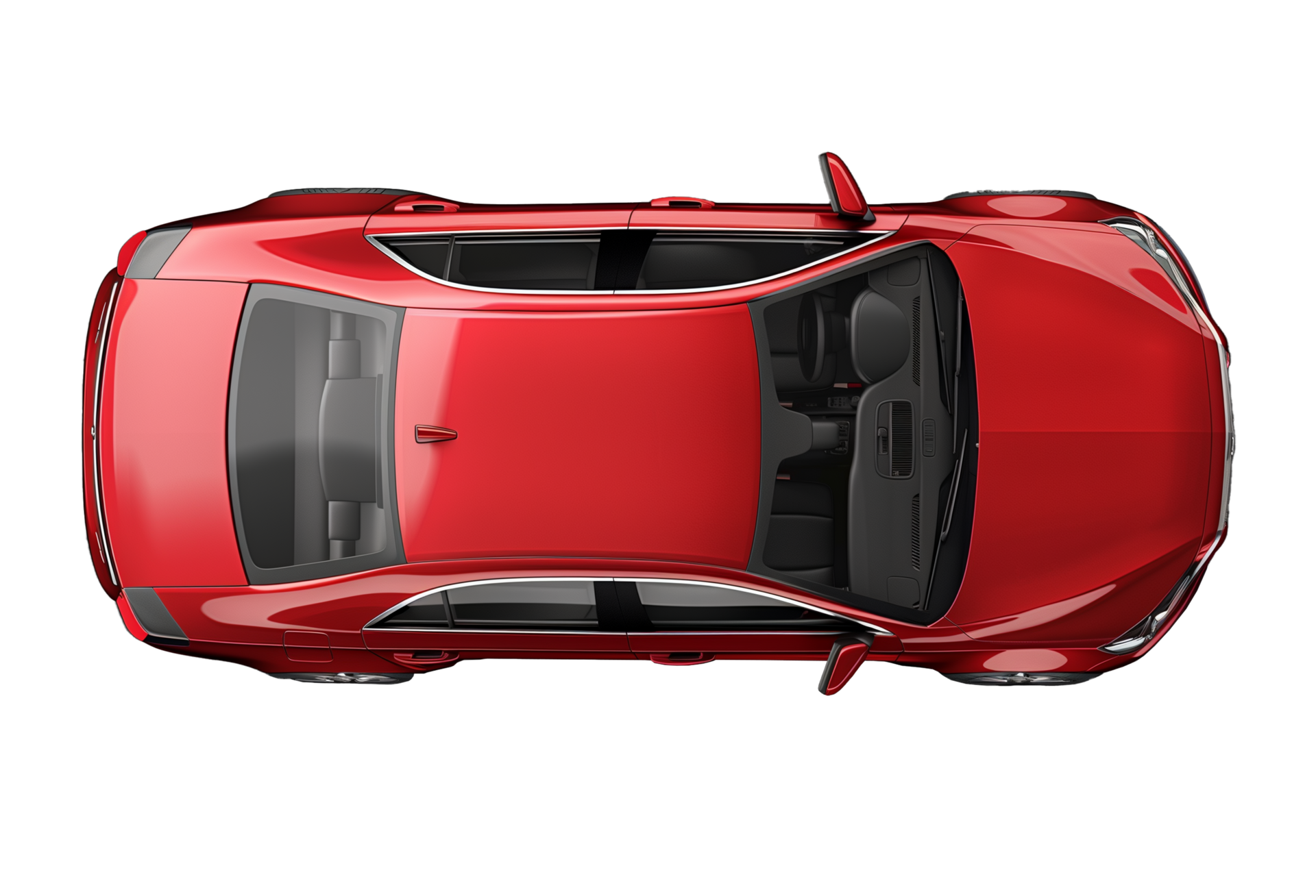 Top View Of Red Sedan Car With Transparent Background 47428537 PNG