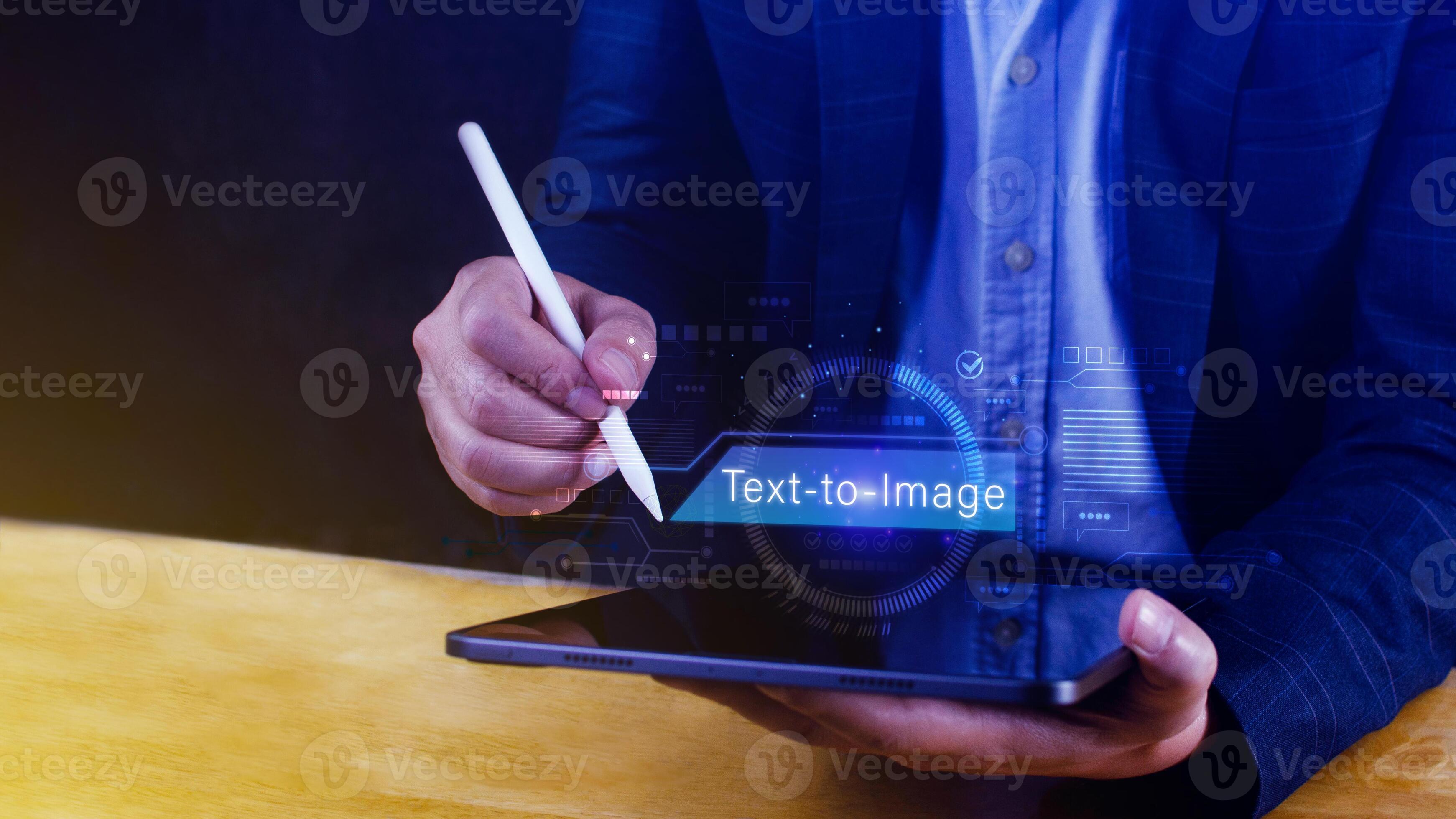 Ai tech Text to image, virtual graphic with AI, Artificial Intelligence ...