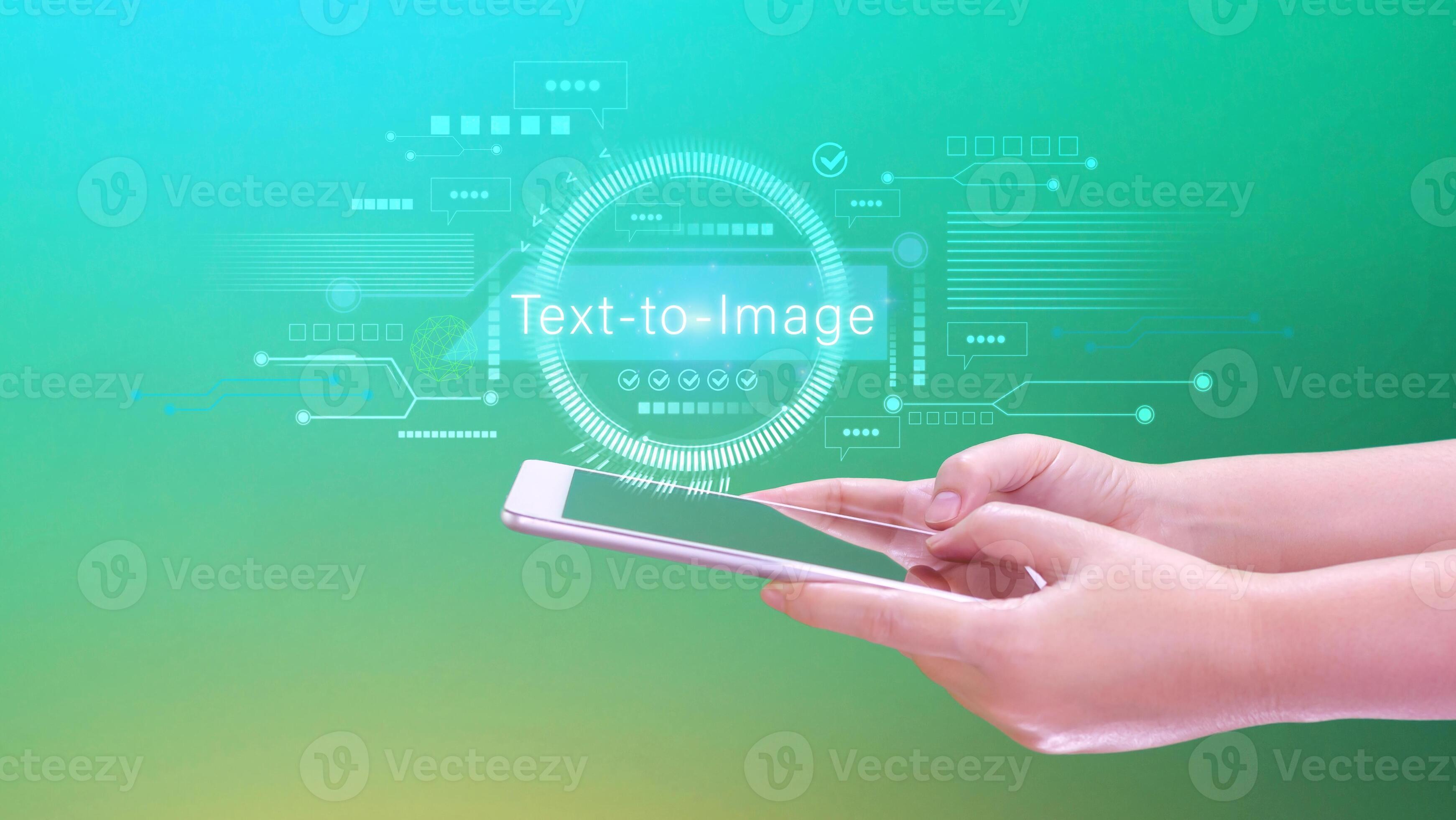 Ai tech Text to image, virtual graphic with AI, Artificial Intelligence ...