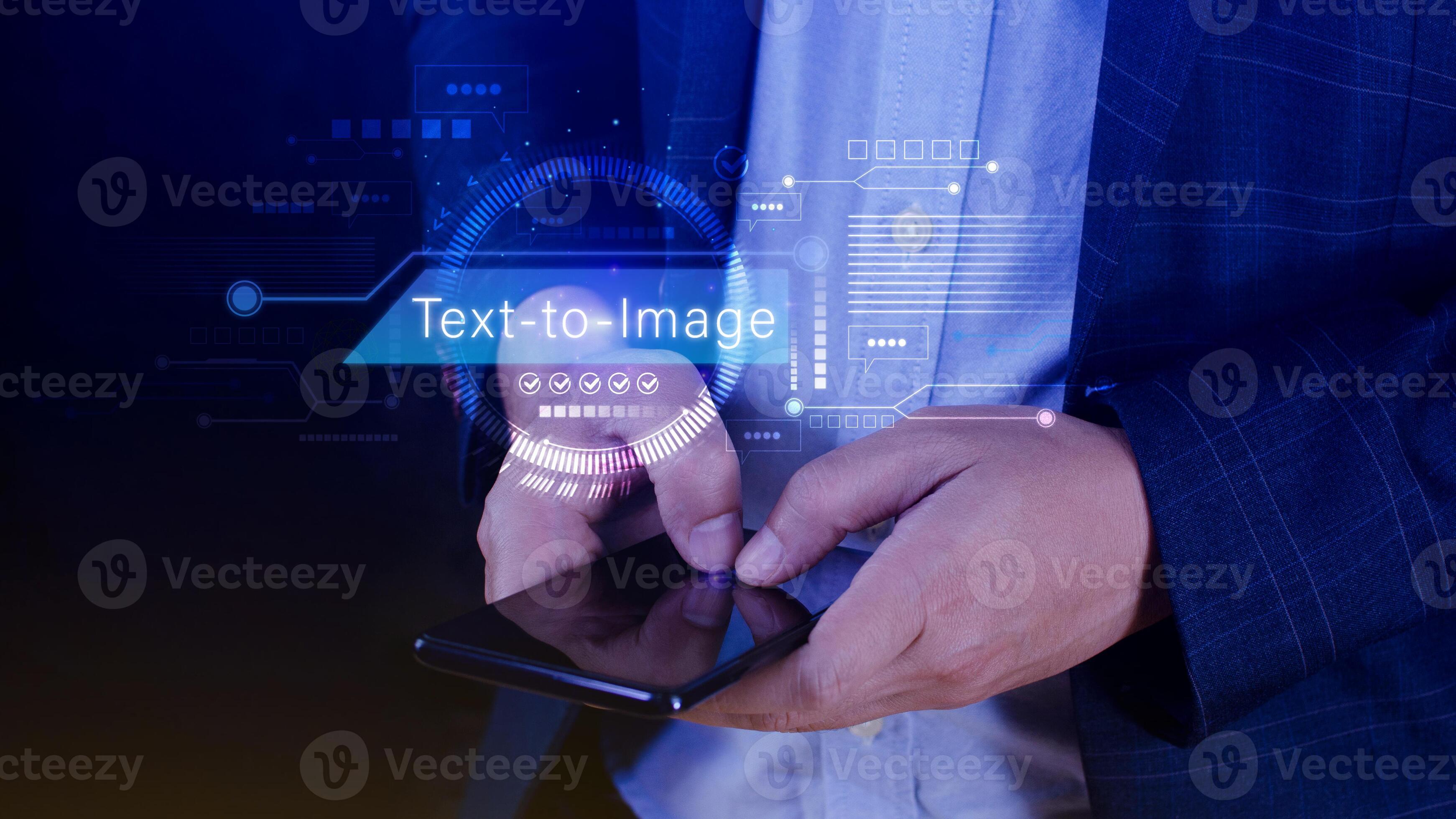 Ai tech Text to image, virtual graphic with AI, Artificial Intelligence ...