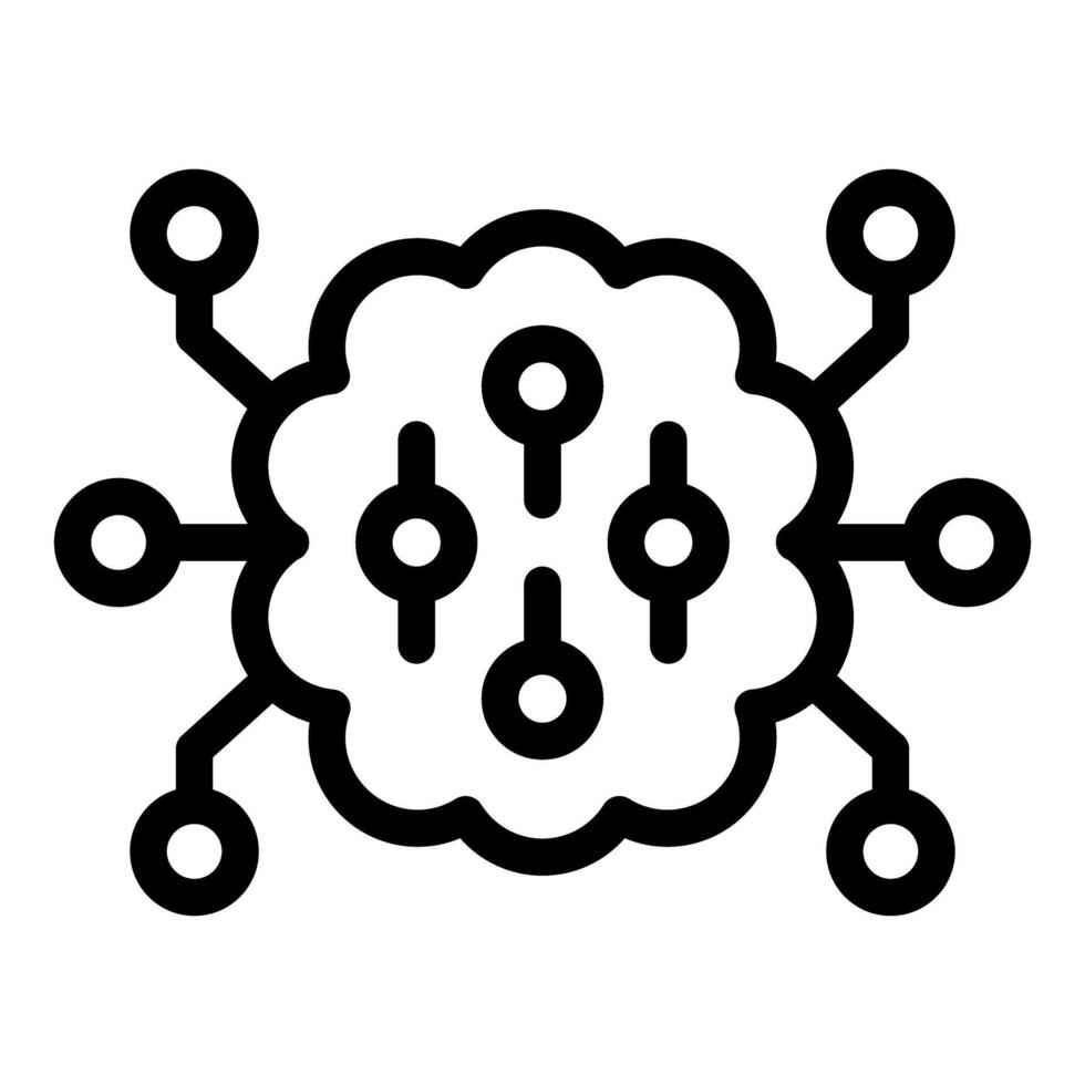 Digital brain processing data through artificial intelligence network 47438274 Vector Art at ...