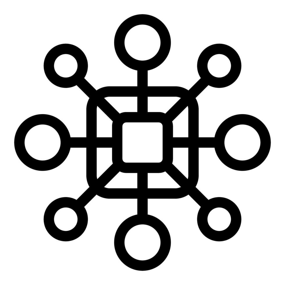 Central Hub Connecting Network Of Circles In Data Flow System 47438948