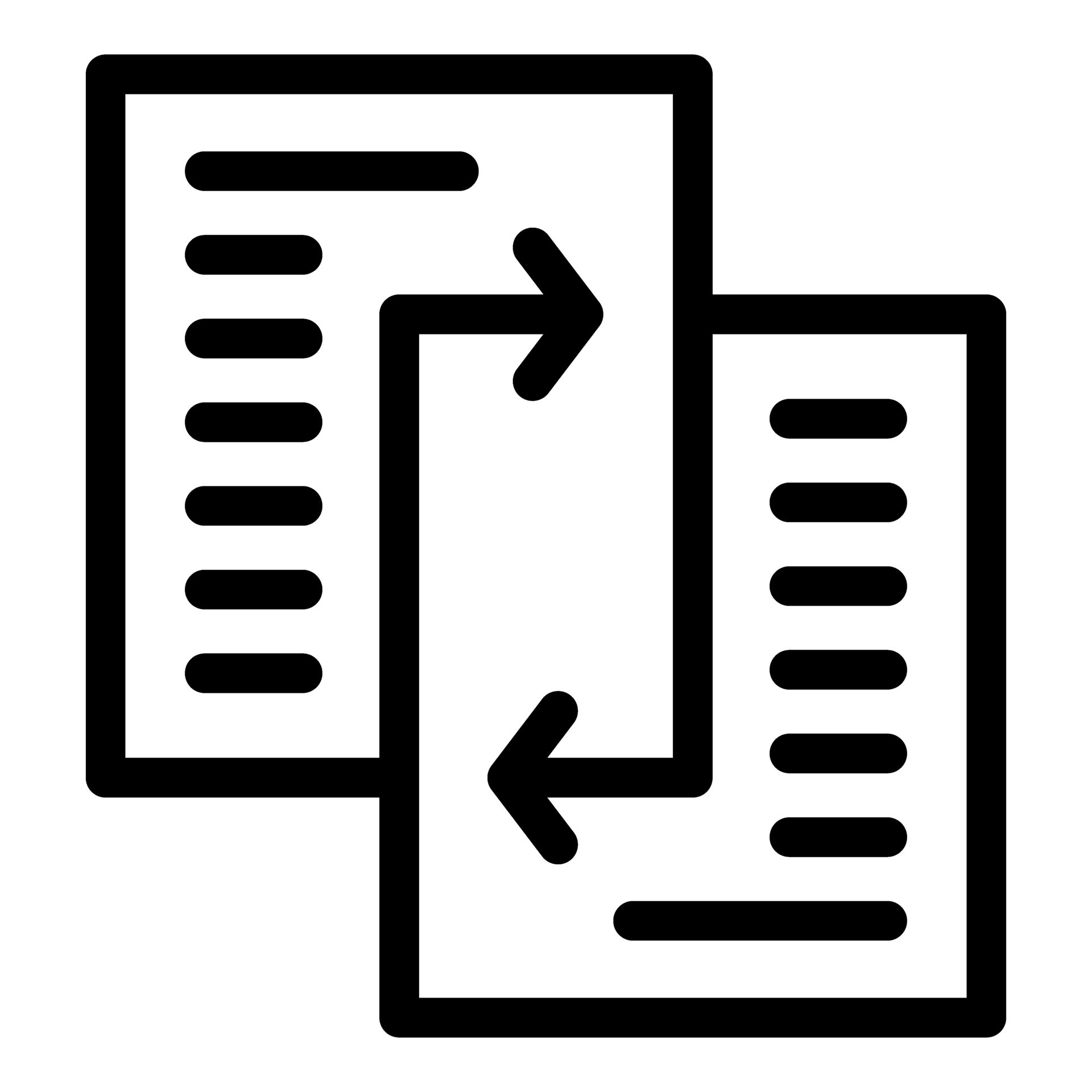 Data exchanging between two documents icon representing file transfer ...