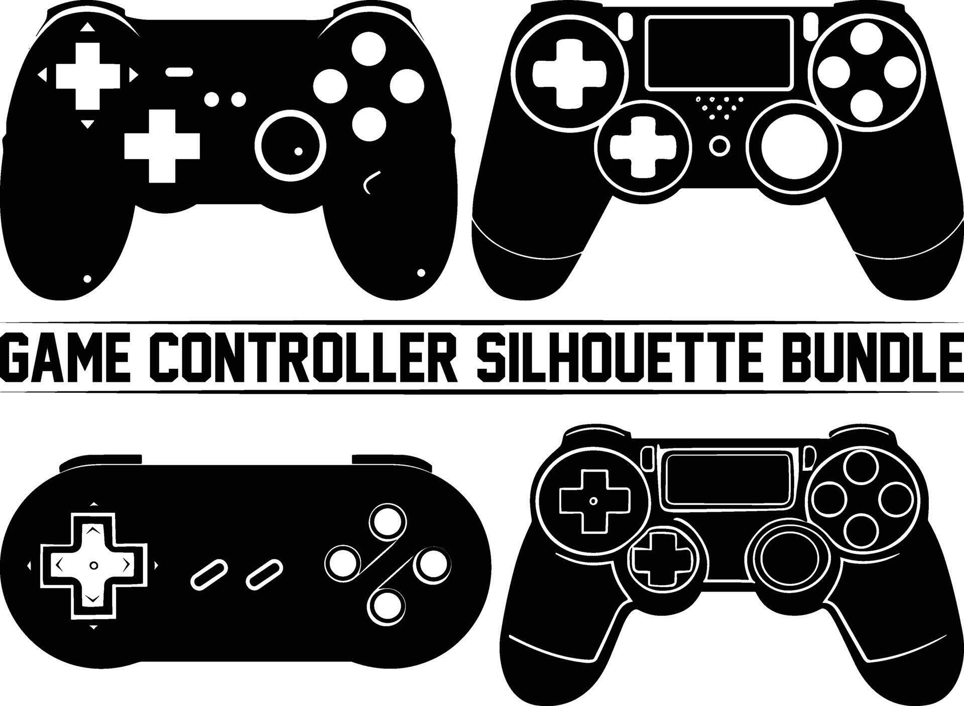 Game controller silhouette bundle, Keypad, gamepad, controller, input device. Console gaming ...