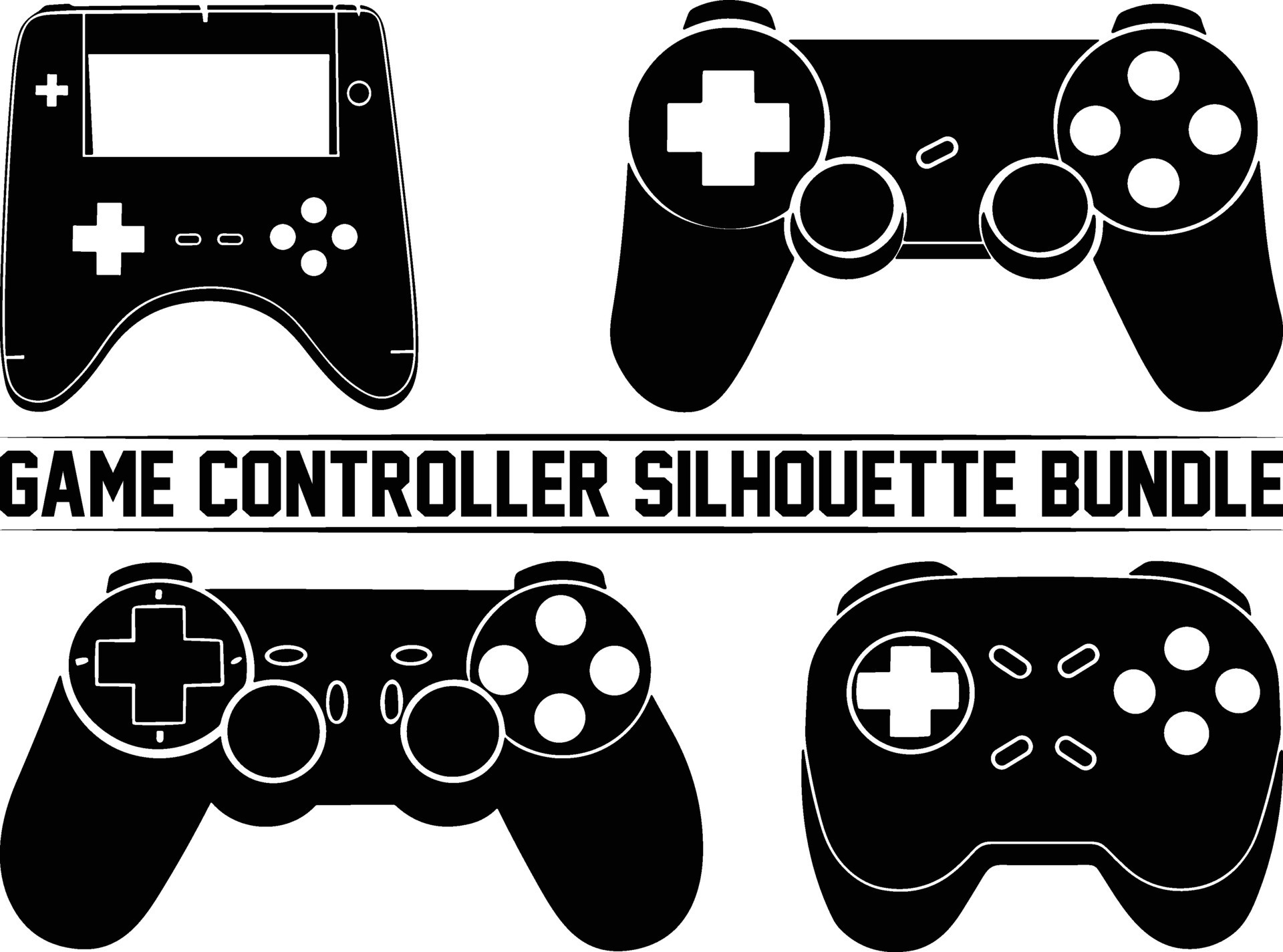 Game controller silhouette bundle, Keypad, gamepad, controller, input ... Game controller silhouette bundle, Keypad, gamepad, controller, input ...