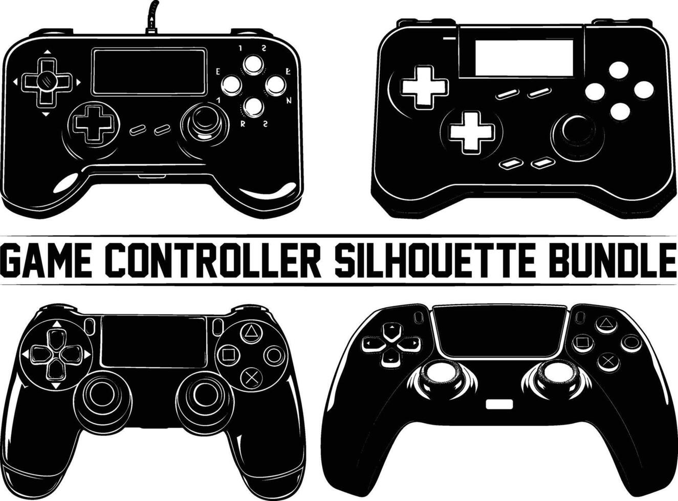 Game controller silhouette bundle, Keypad, gamepad, controller, input ... Game controller silhouette bundle, Keypad, gamepad, controller, input ...