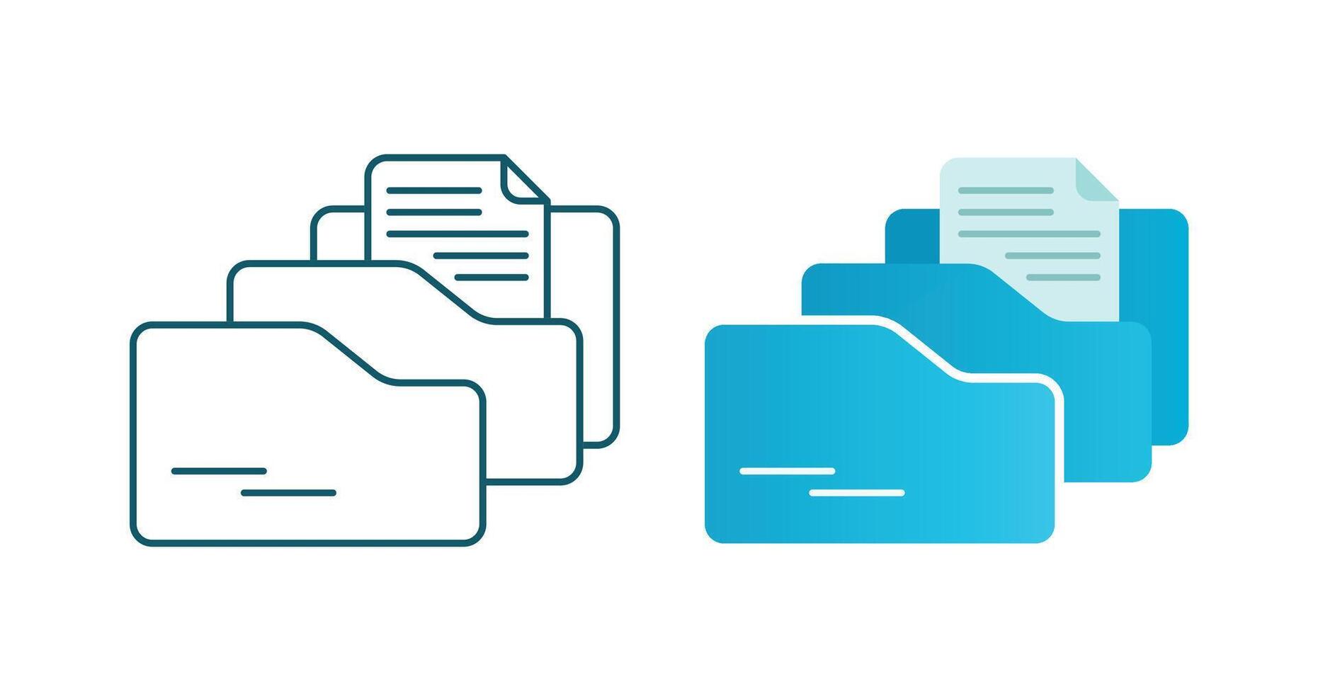 File and documentation folder illustration with line and blue gradient ...