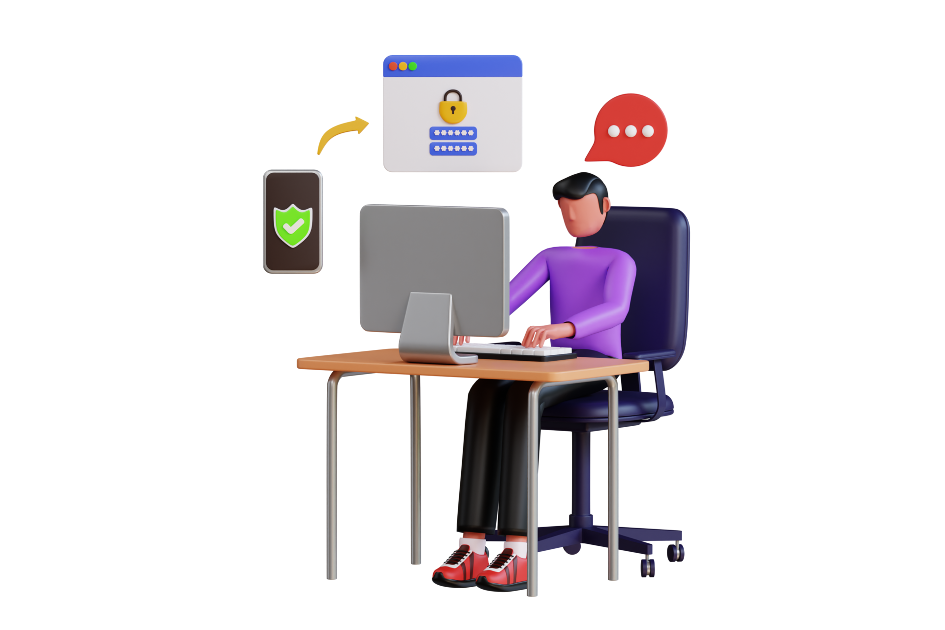 Two Factor Authentication 3d Illustration Two Step Verification 3d