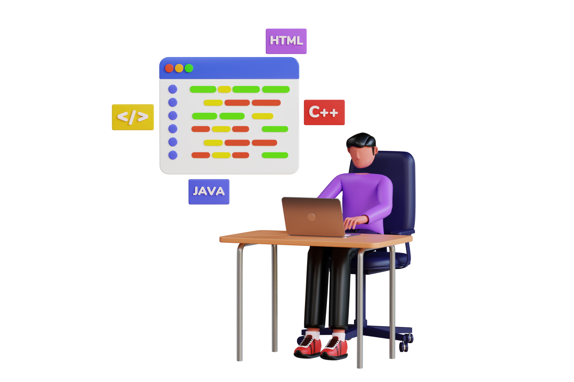 lleno apilar desarrollador 3d ilustración. lleno apilar desarrollador ...