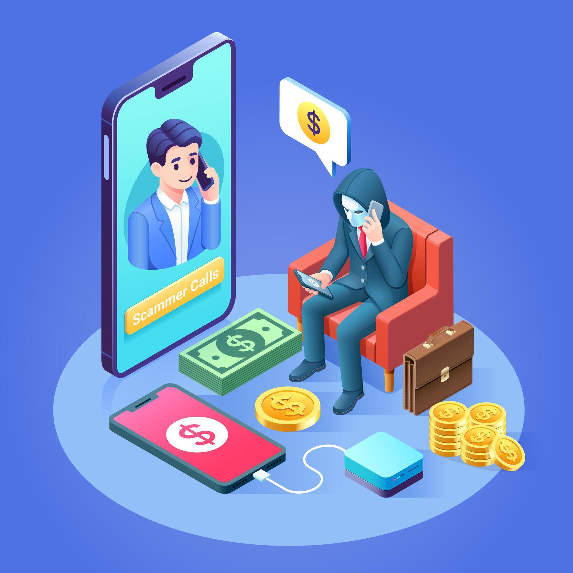 Fraud Scammer Isometric Illustration 47449204 Vector Art At Vecteezy