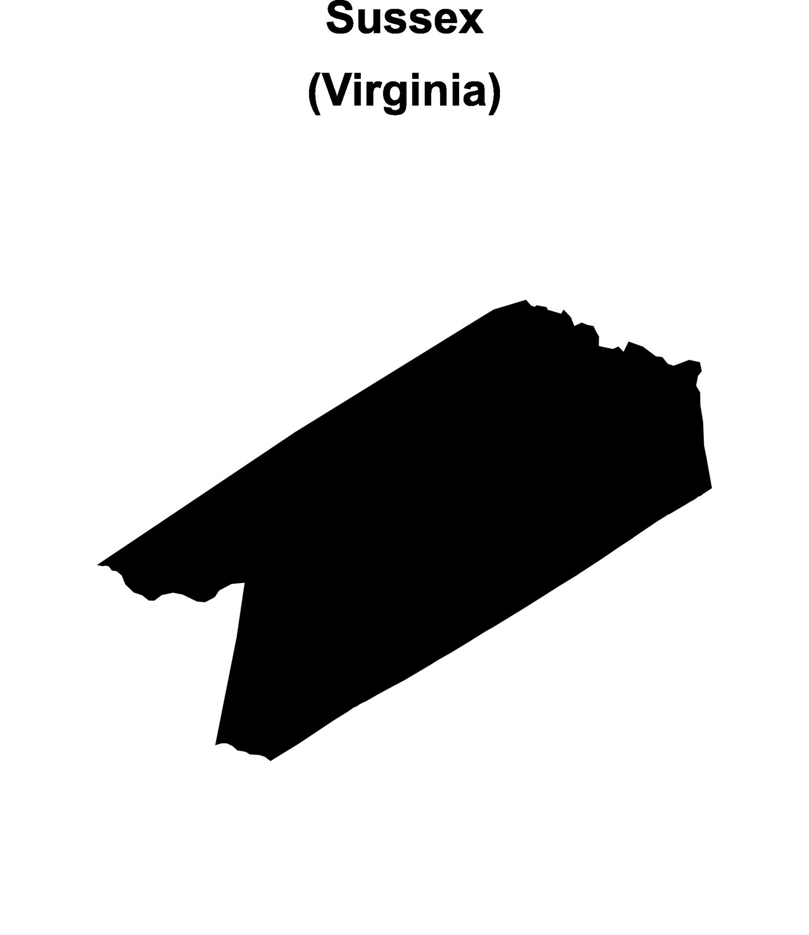 Sussex County Virginia Blank Outline Map 47449920 Vector Art At Vecteezy