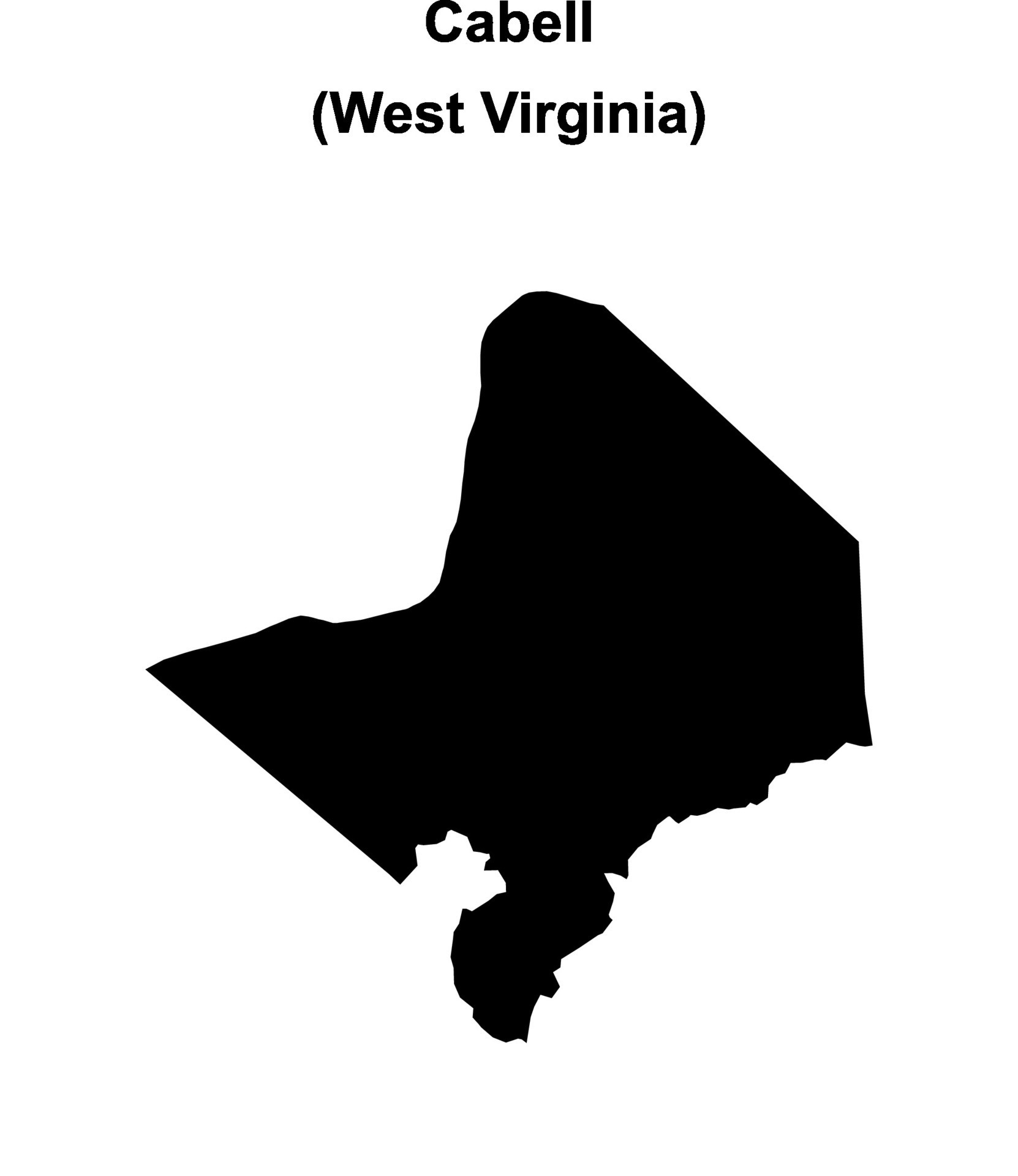 Cabell County West Virginia Blank Outline Map 47450635 Vector Art At Vecteezy