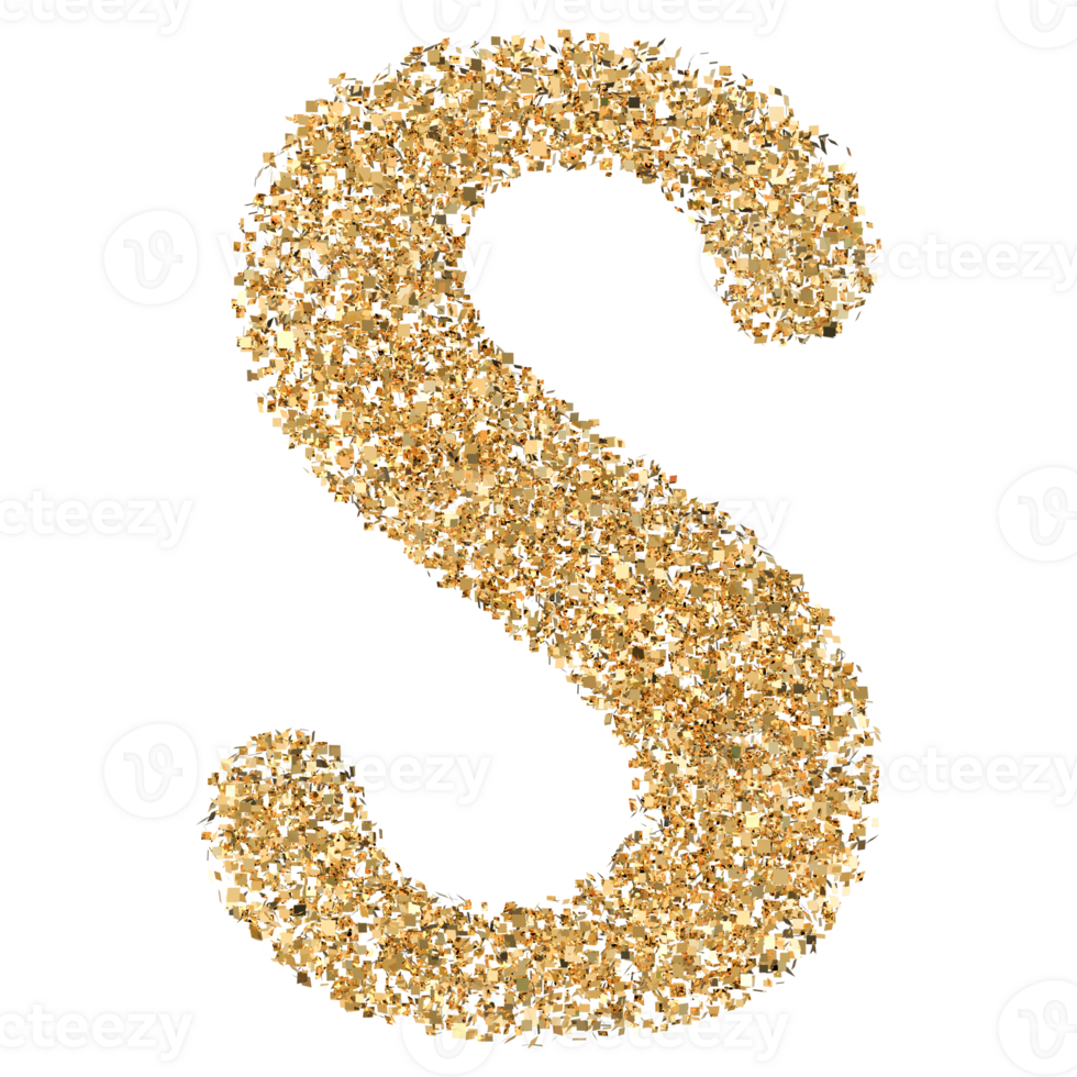 Gradient Glitter Font Letter S uppercase 47451081 PNG