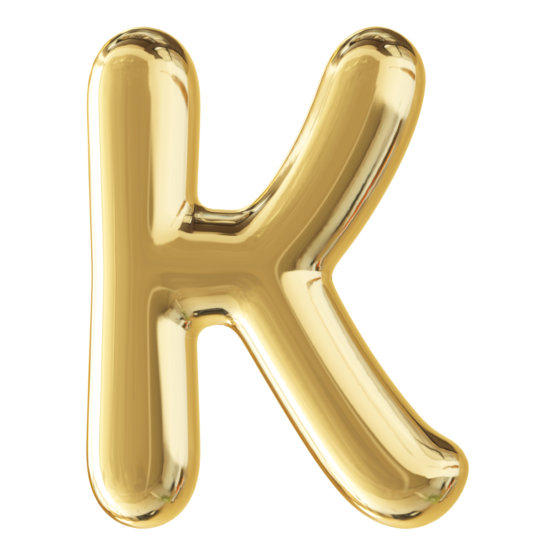 Gold 3D Bubble Font Letter K uppercase 47451104 PNG