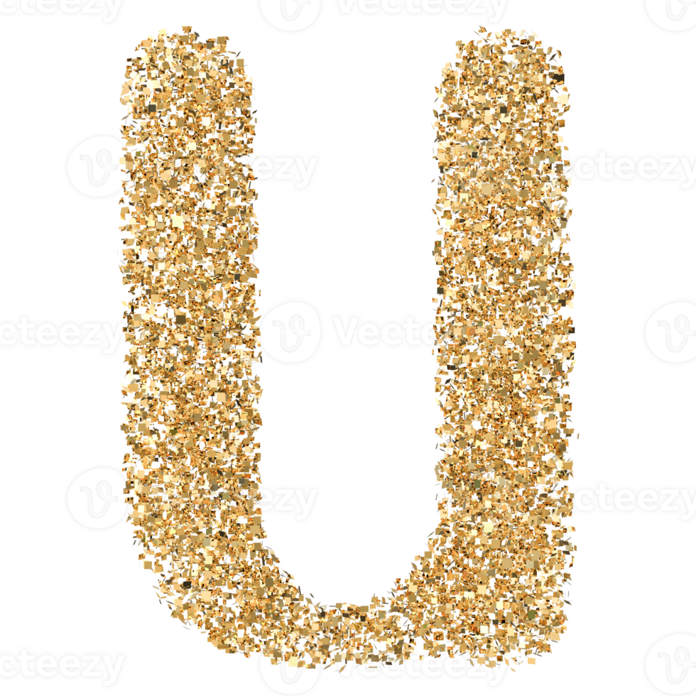 Gradient Glitter Font Letter U uppercase 47451113 PNG
