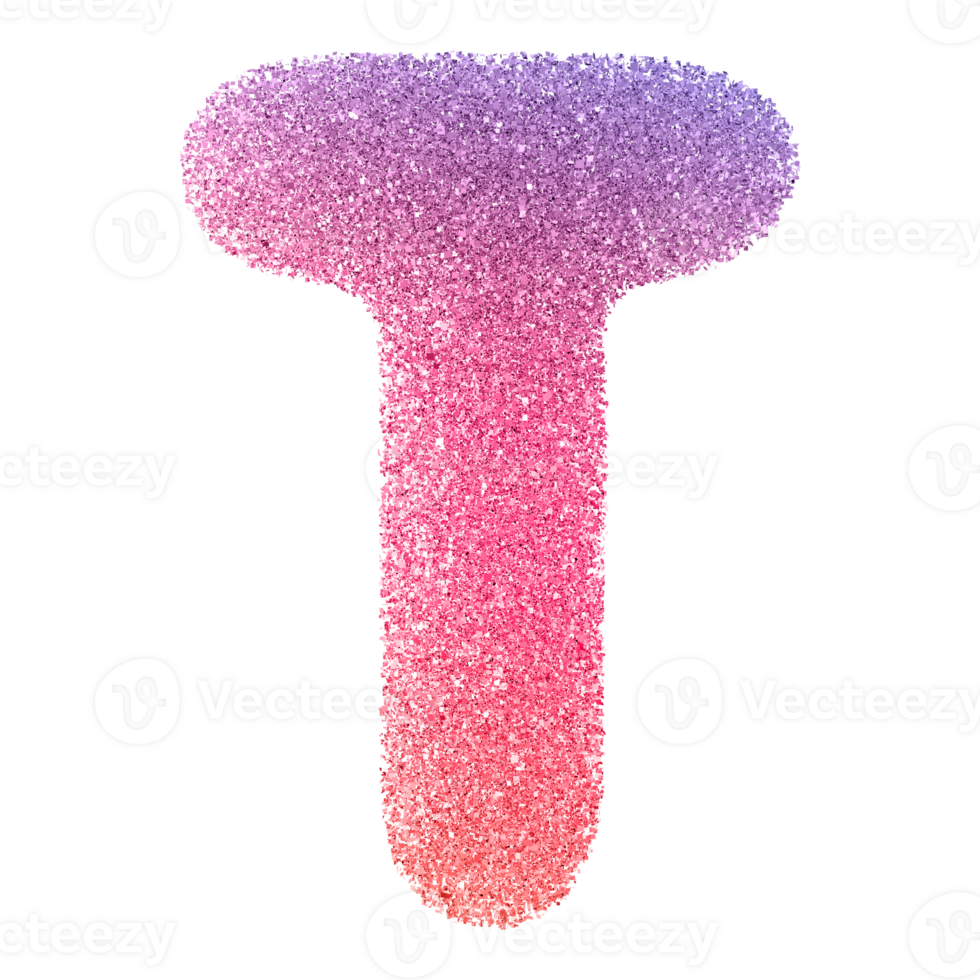Gradient Glitter Font Letter T uppercase 47451390 PNG