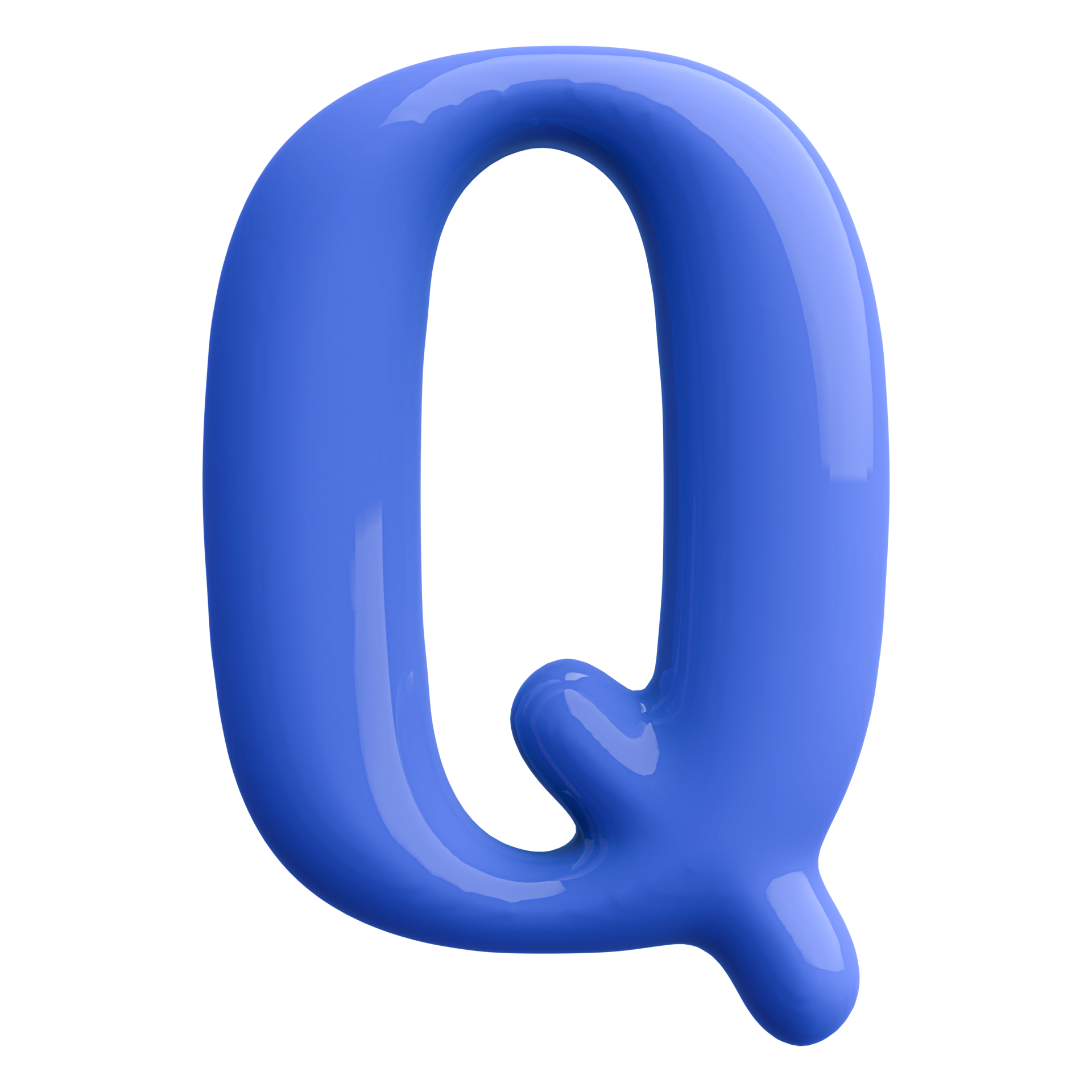 Blue 3D Bubble Font Letter Q uppercase 47451400 PNG