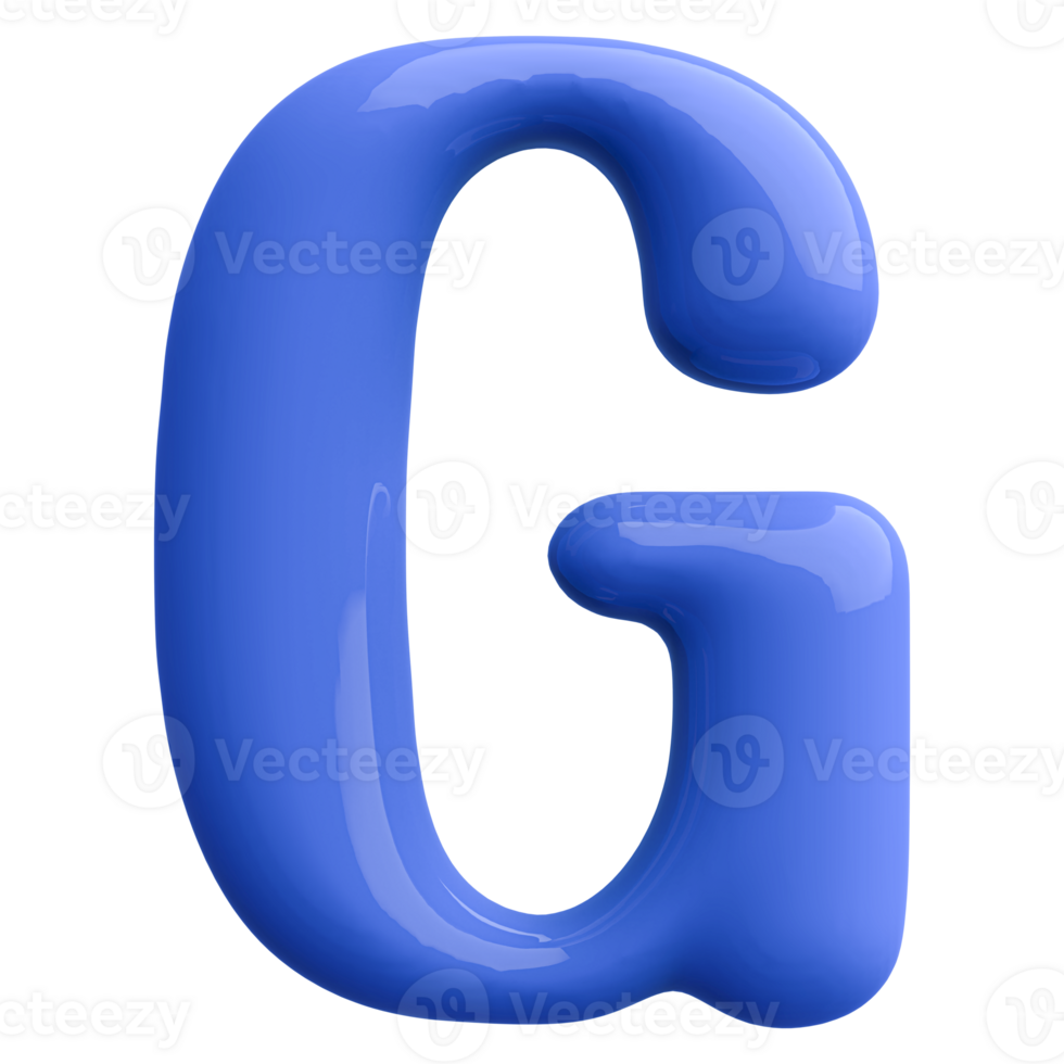 Blue 3D Bubble Font Letter G uppercase 47451407 PNG