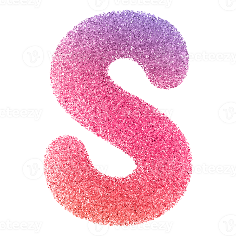 Gradient Glitter Font Letter S uppercase 47451428 PNG