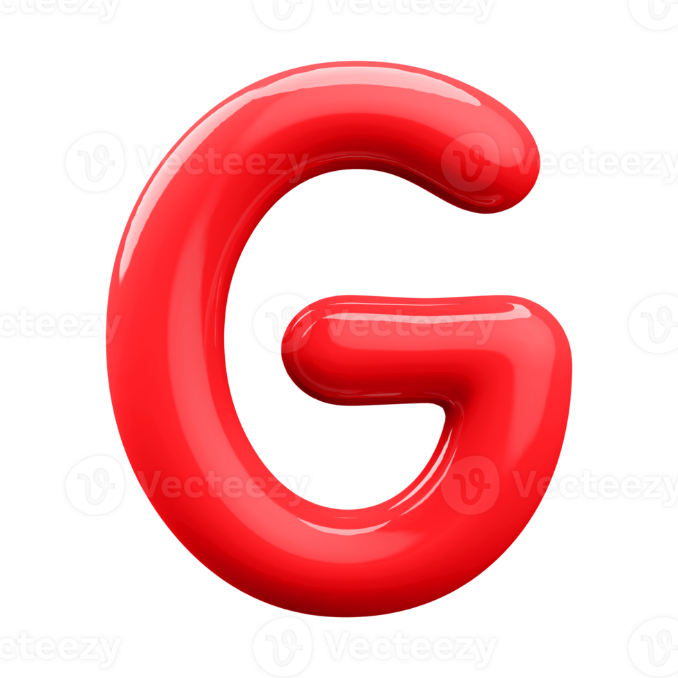 Red 3D Bubble Font Letter G uppercase 47451569 PNG