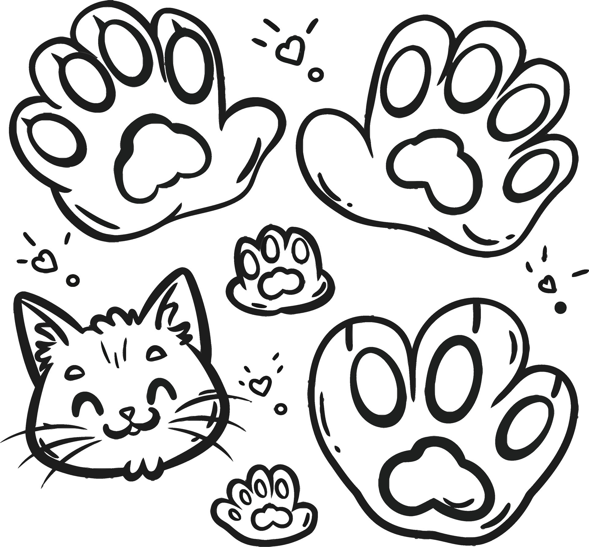 Cat Paw Print on Transparent Background with Playful Text 47454884 ...