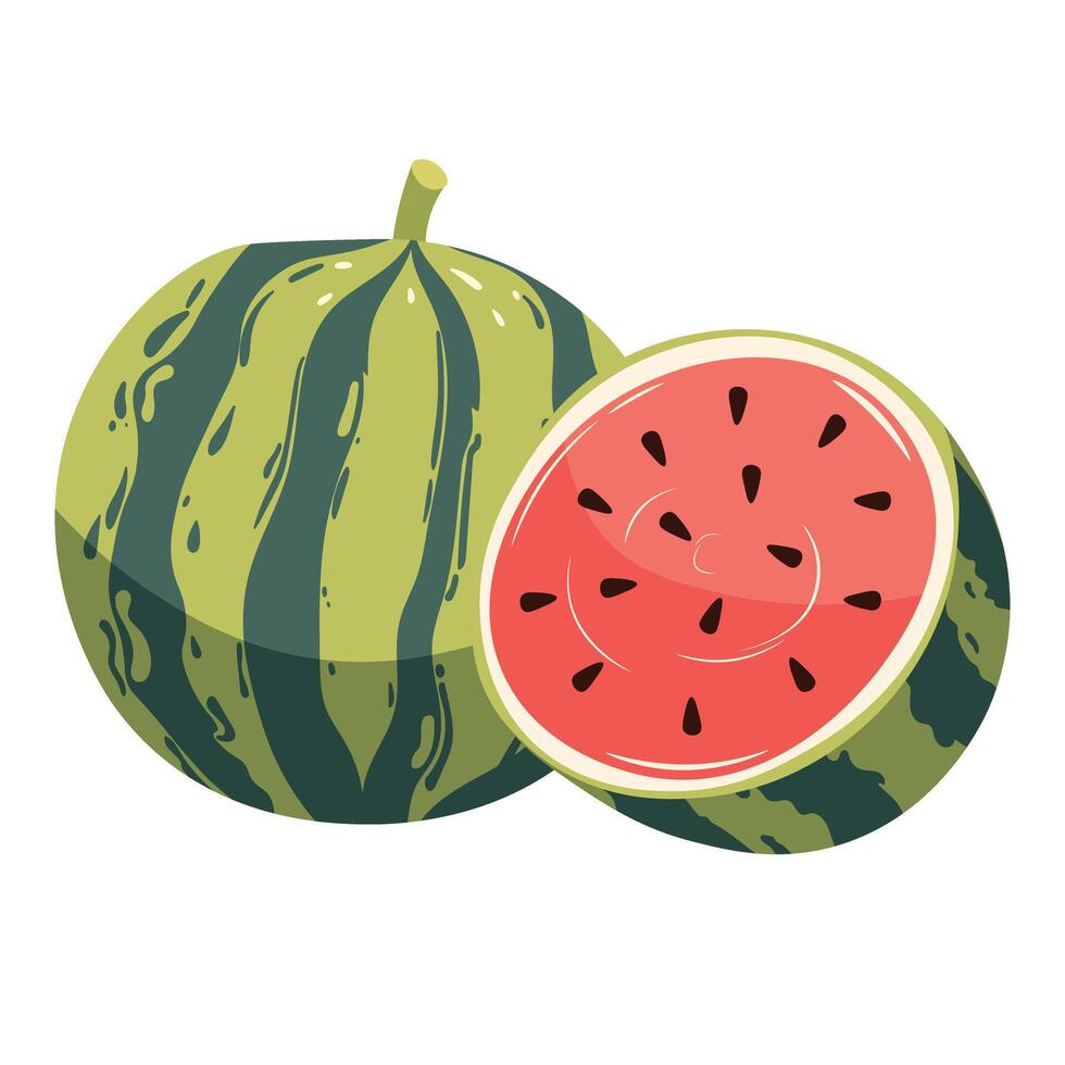 Watermelon clipart. Juicy and bright summer fruit. 47458185 Vector Art ...