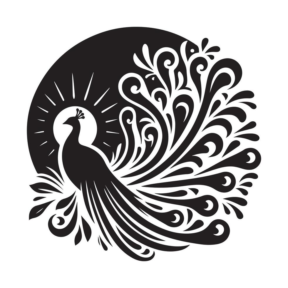 Peacock Silhouette Vectors Illustration 47460225 Vector Art At Vecteezy