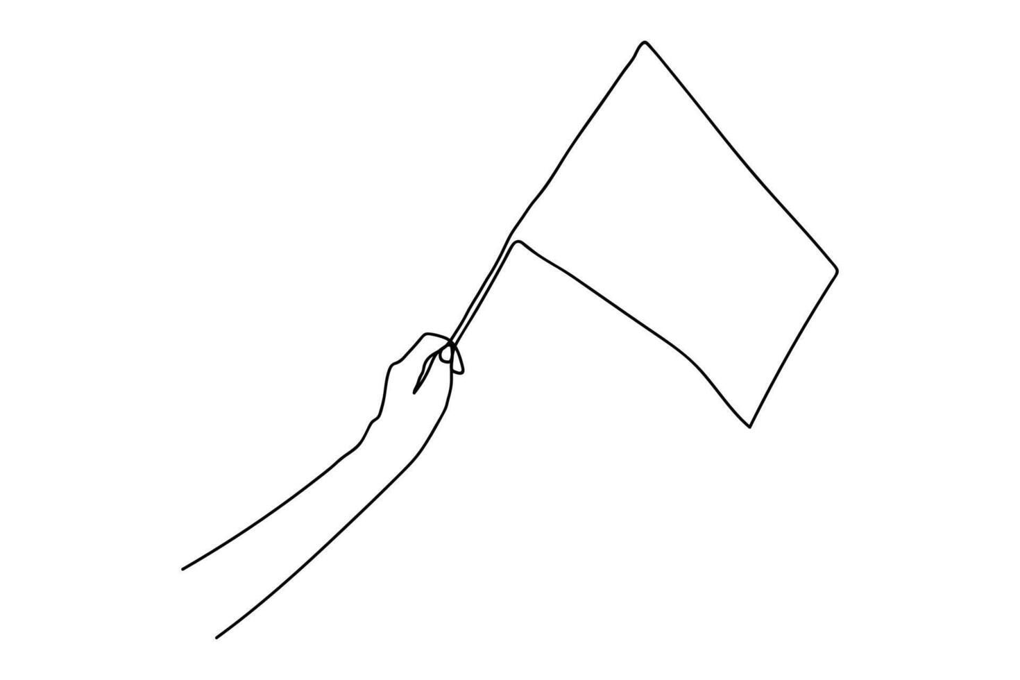 Continuous Line Drawing Of A Hand Holding Flag One Line Art 47463823 Vector Art At Vecteezy