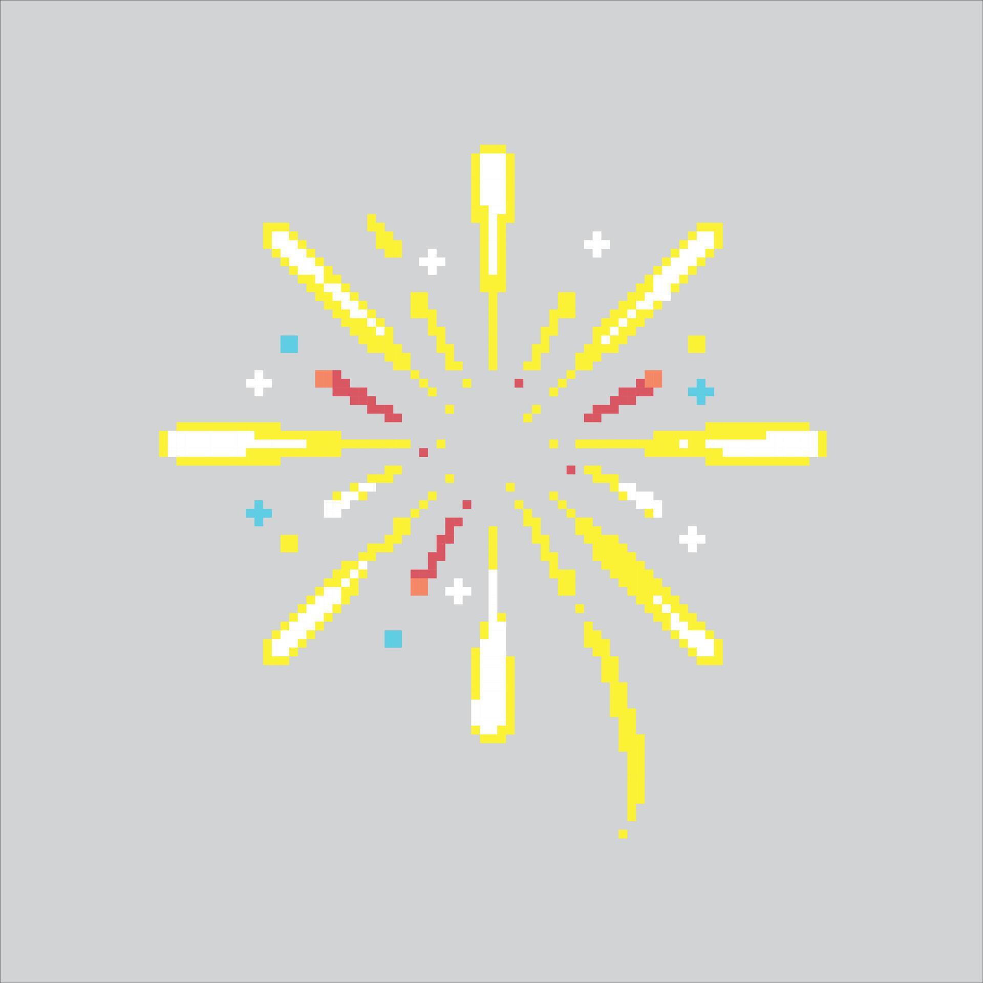 Pixel art illustration Fireworks. Pixelated Carnival Fireworks. Carnival Fireworks pixelated for ...