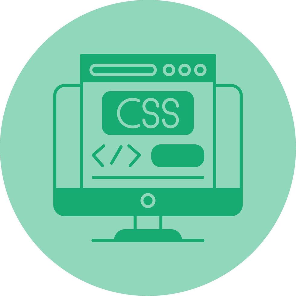 Css Dual Tone Circle Icon 47480038 Vector Art at Vecteezy