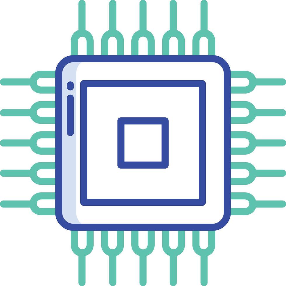 Microprocessor Chip Outline Color Illustration 47482168 Vector Art At