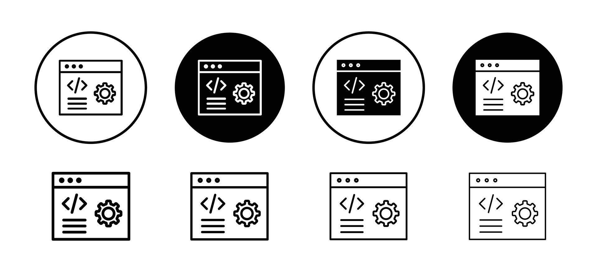 Back end icon set collection. Back end Outline flat Icon. 47482472 ...