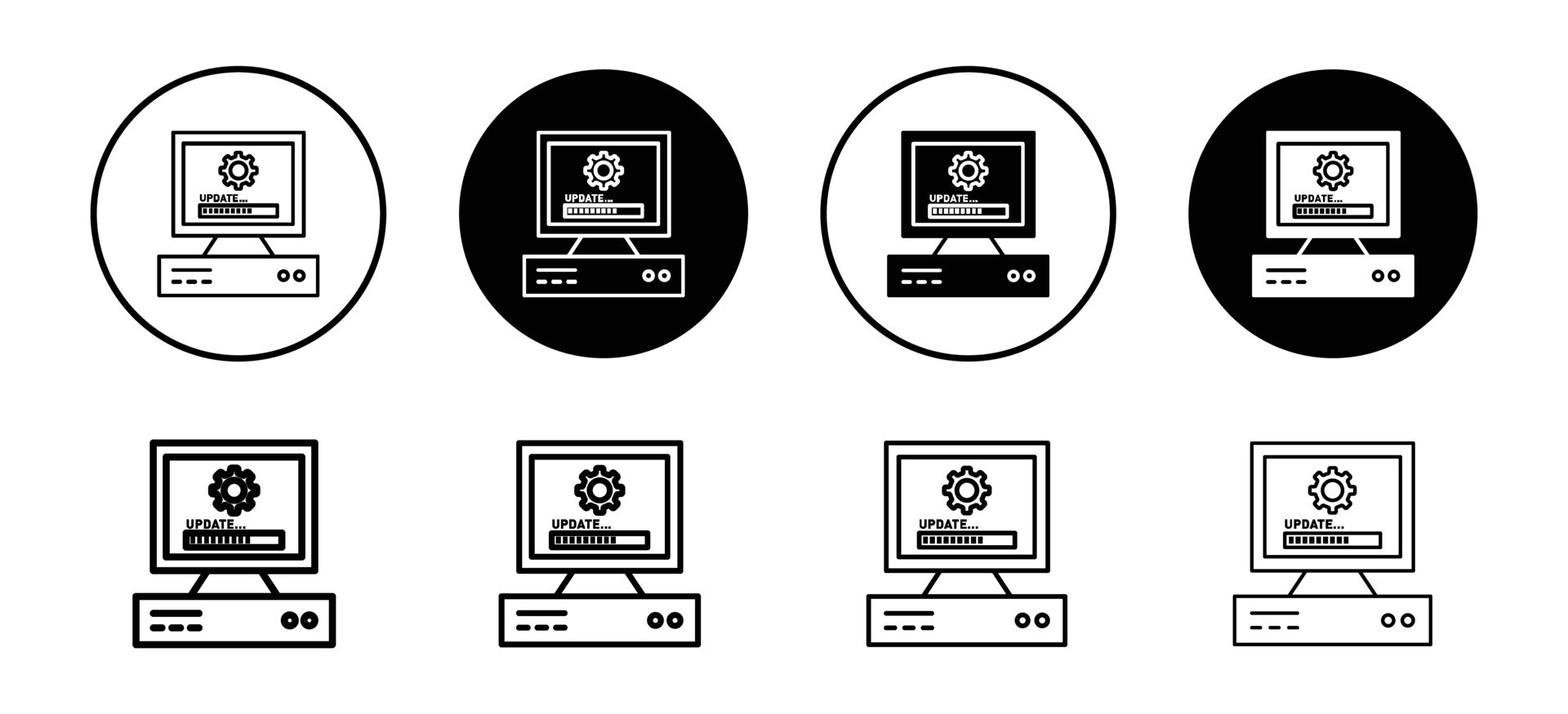 Computer System Update Icon Set Collection Computer System Update