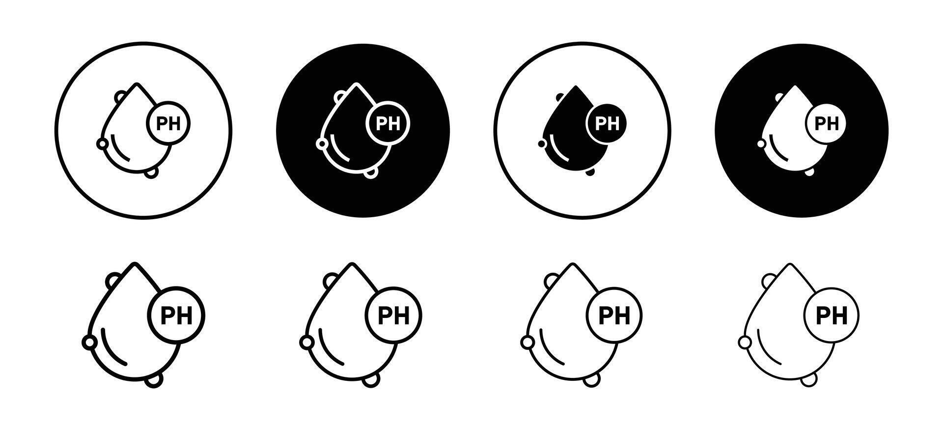 PH value icon set collection. PH value Outline flat Icon. 47482858 ...