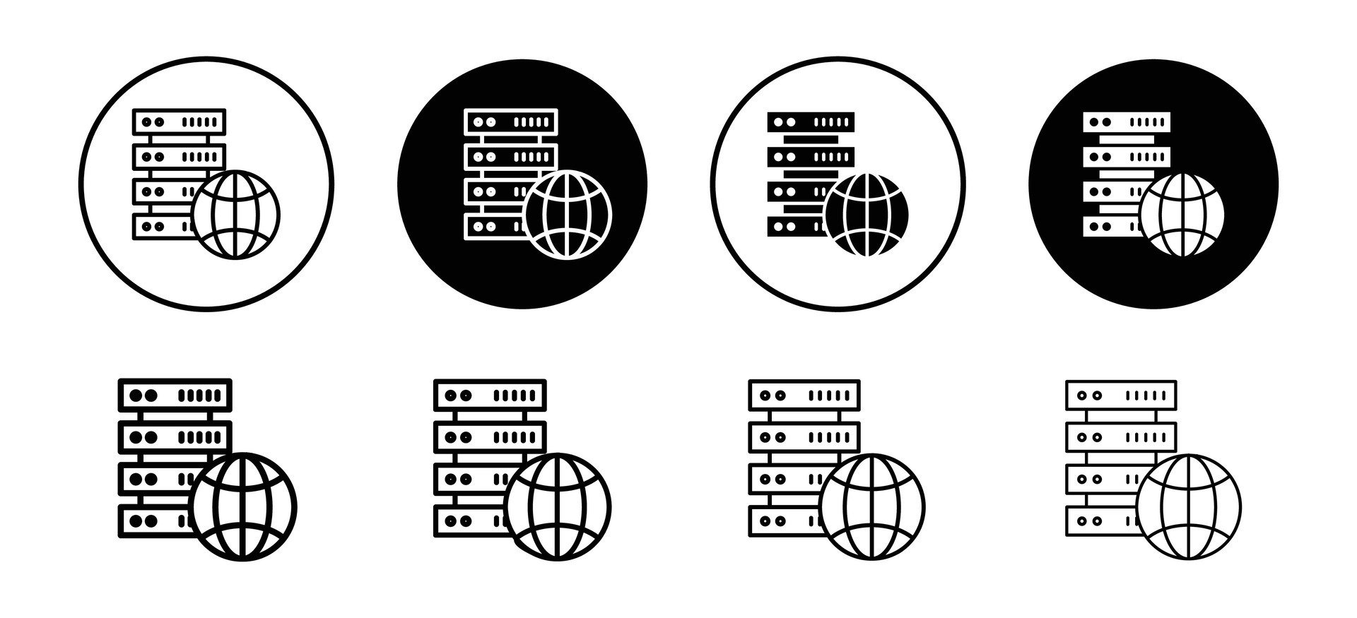 Web server icon set collection. Web server Outline flat Icon. 47483015 ...